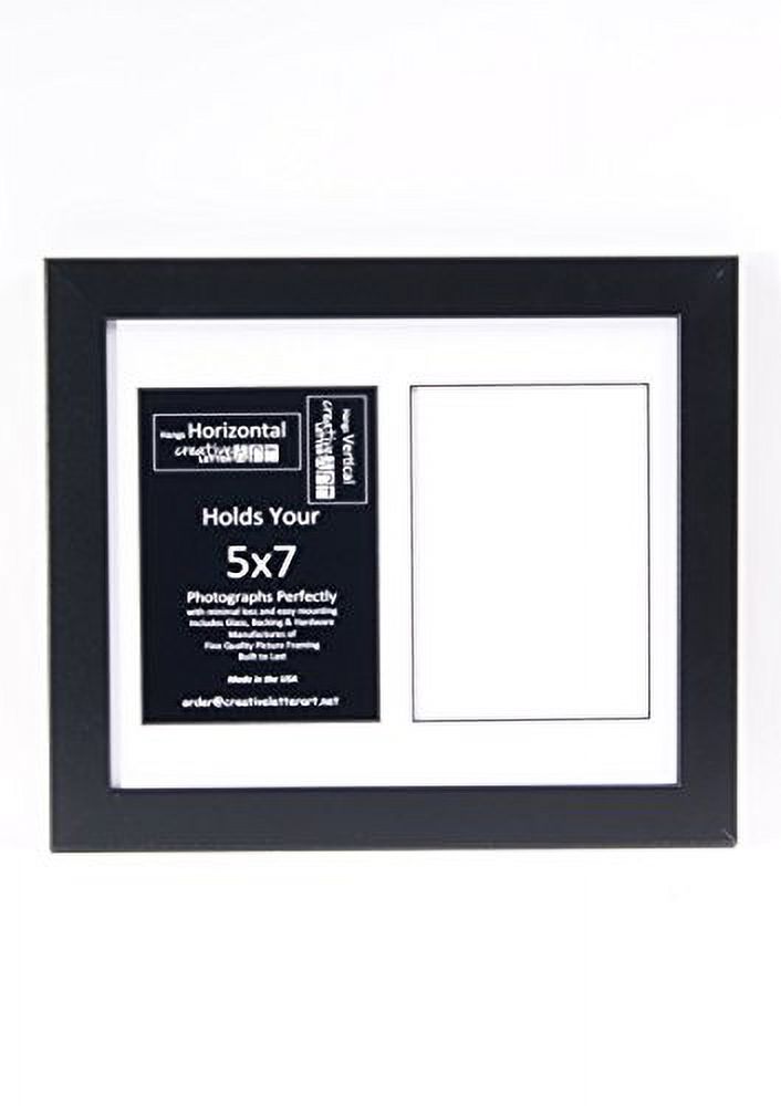 Creative Letter Art 2 Opening Glass Face Black Picture Frame to hold 5 ...
