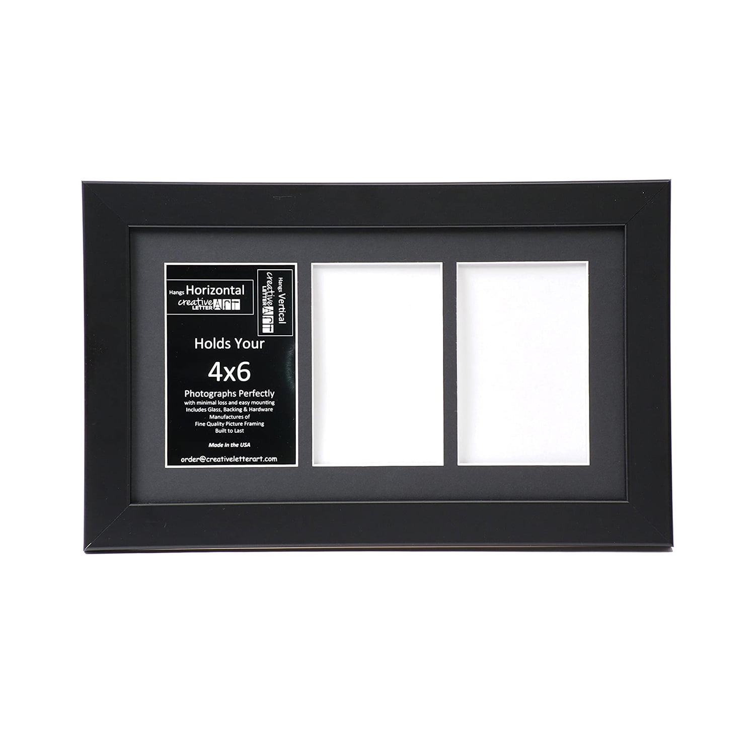 Creative Letter Art 8x14 Picture Frame with 3 Openings and Black Mat ...
