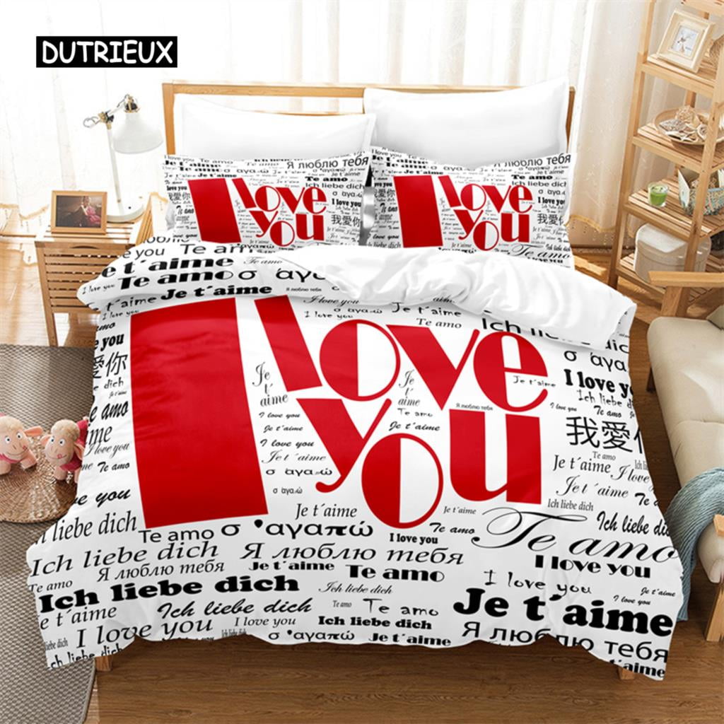 Creative Letter Love Bedding Set Duvet Cover Set 3d Bedding Digital ...