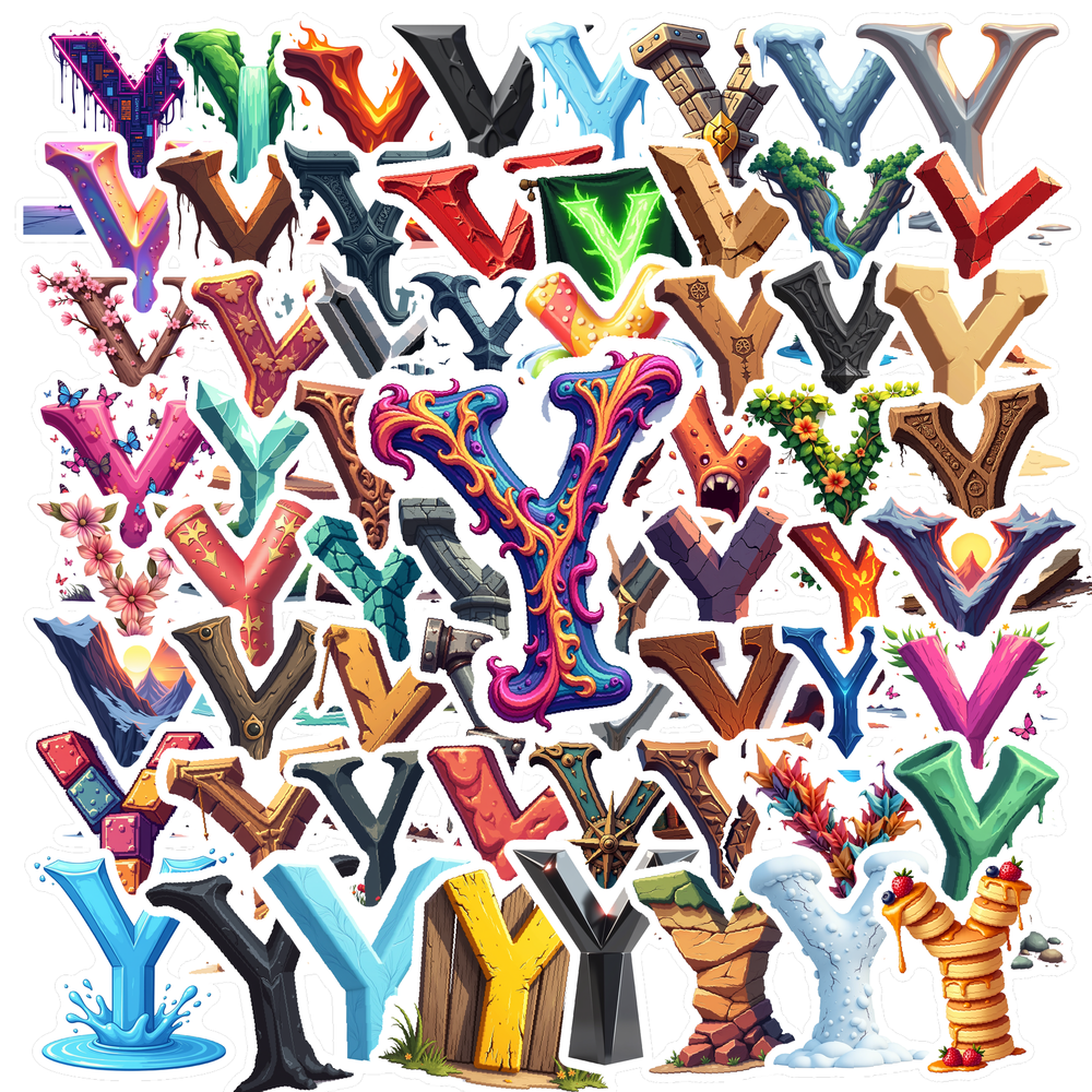 Creative Letter Theme Stickers, Waterproof Letter Theme Sticker for ...