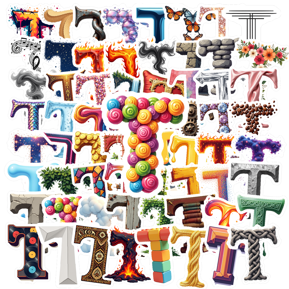 Creative Letter Theme Stickers, Waterproof Letter Theme Sticker for ...