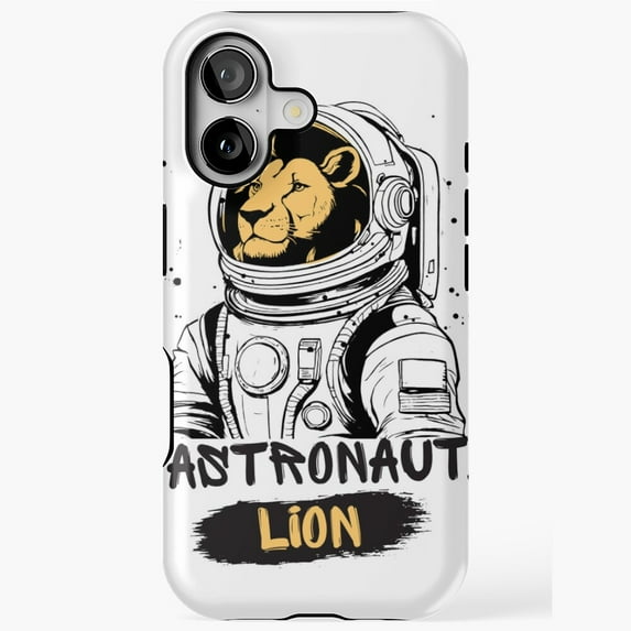 Creative Lion Astronaut Paint Space Art iPhone Case for iPhone 17 11 12 ...