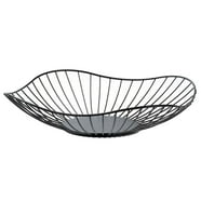 Wire Fruit Basket Black Fruit Bowl for Kitchen Counter Wave Fruit ...