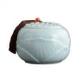 Creative Lotus Shape Ceramic Tea Canister Tassel Decoration Loose Tea ...