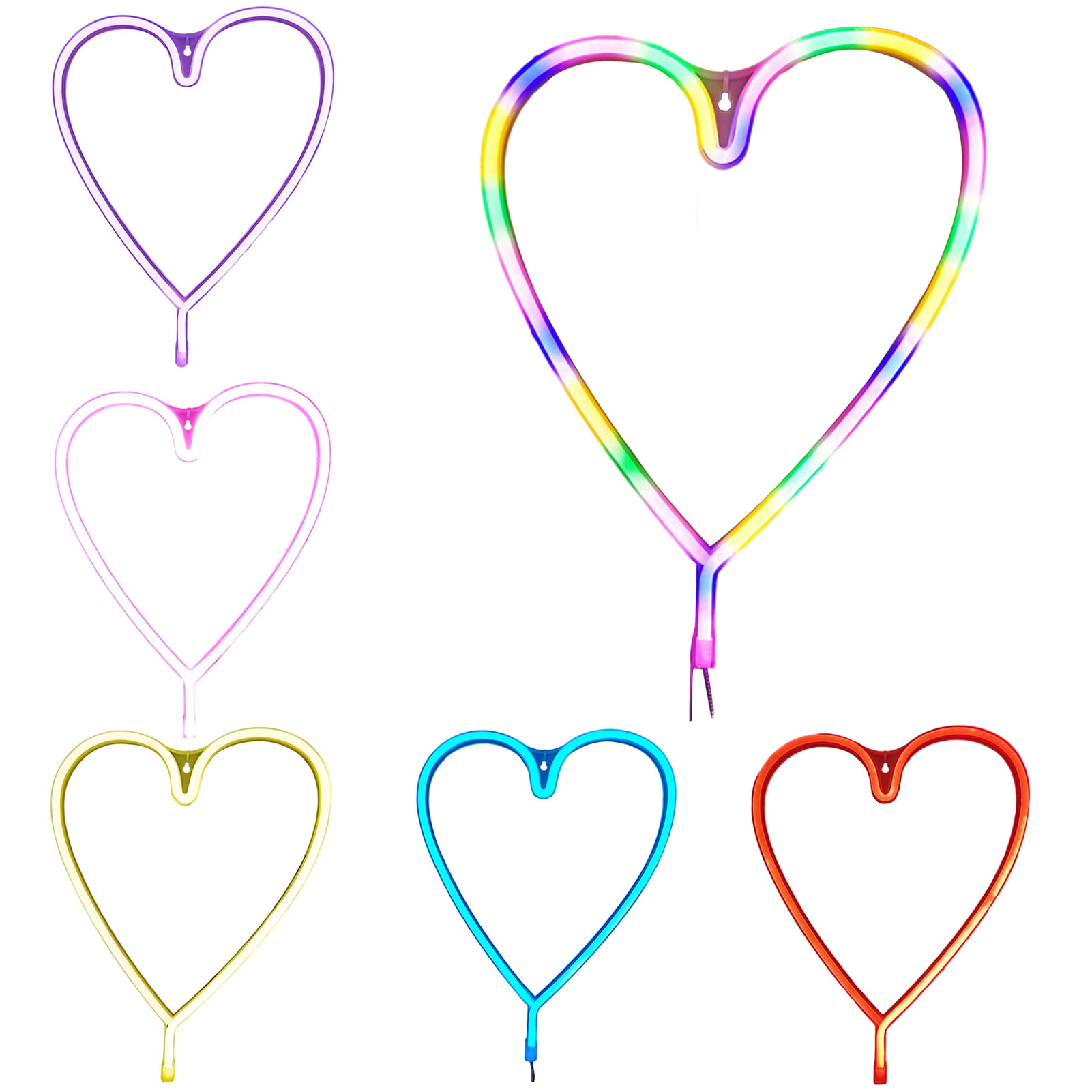 Creative Love Heart Neon Sign Lamp - USB/Battery Operated LED Light ...