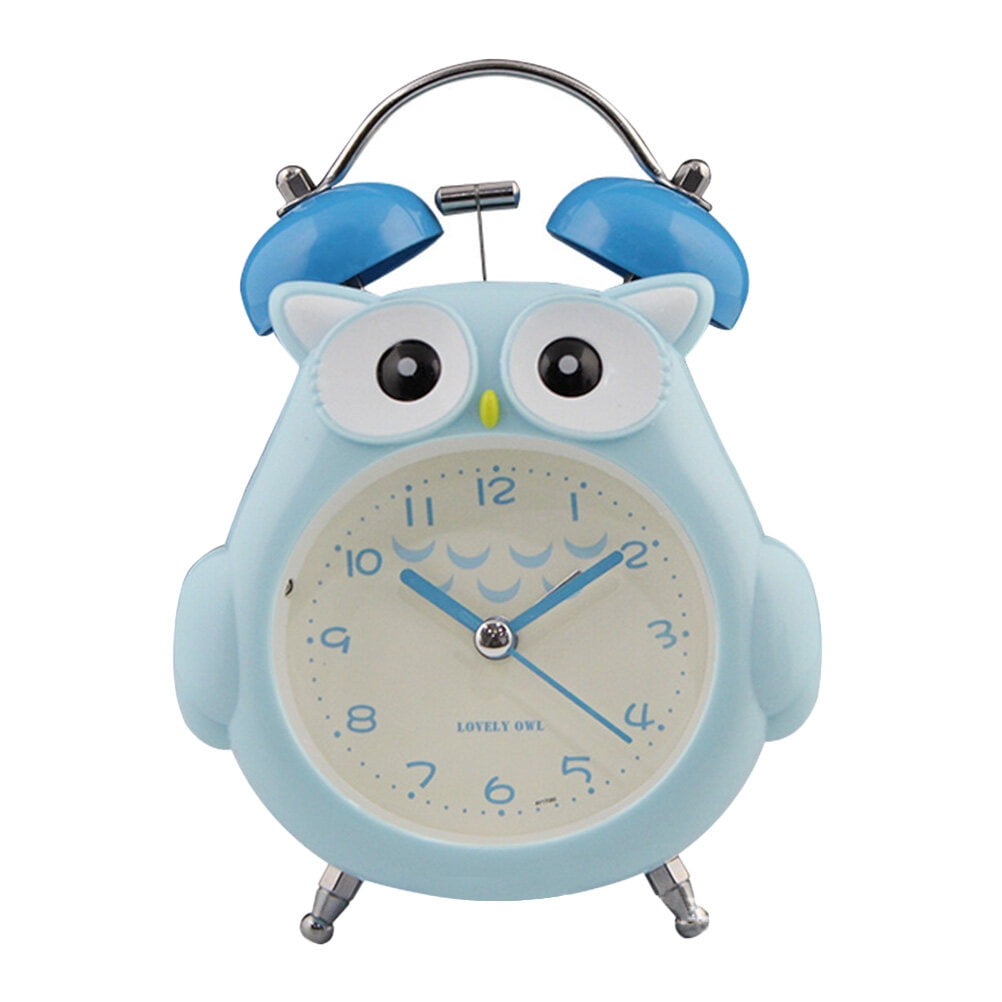 Creative Lovely Cartoon Owl Alarm Clock Plastic Silent Night Light Home ...