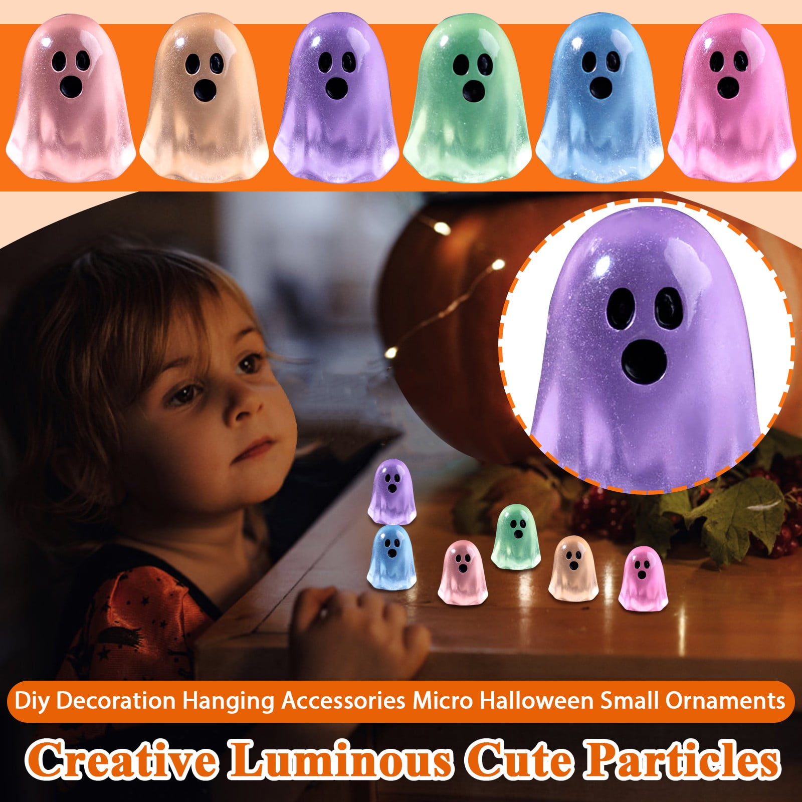 Creative Luminous Cute Particles Diy Decoration Hanging Accessories Micro Halloween Small ...