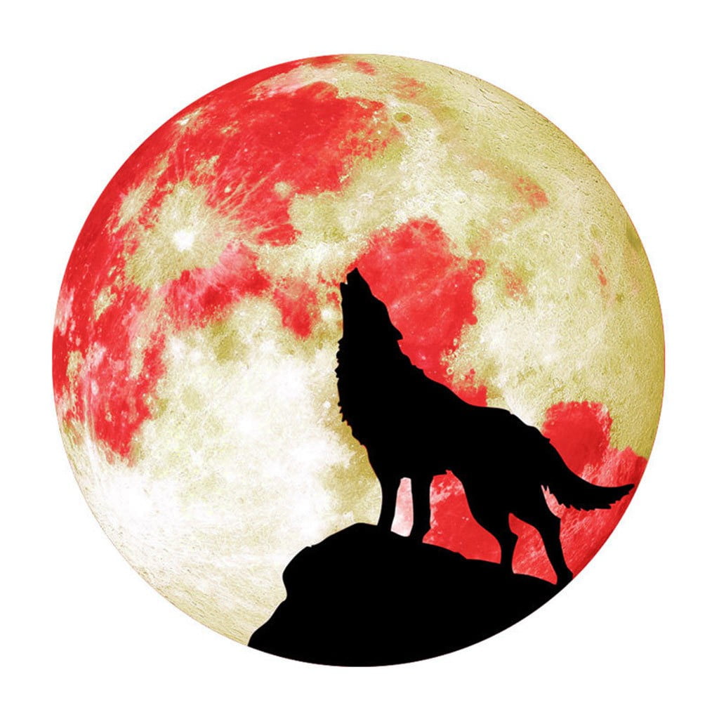Creative Luminous Moon and Wolf Wall Stickers - Halloween Decoration ...