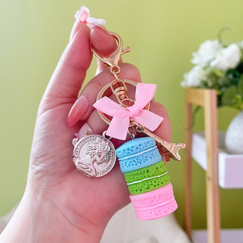 Creative Macarons Cake Hot Key Chain Hide Rope Pendant Fashion ...
