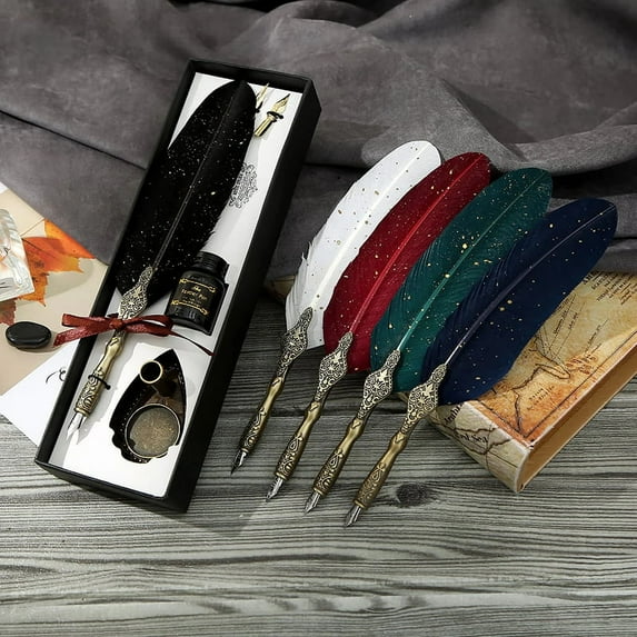 Creative Map Pen Set Gift Box - Crown Quill Pen Set, Vintage Fountain ...