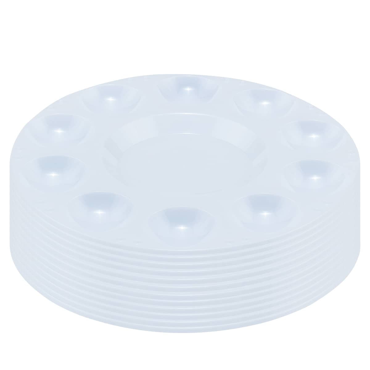 Creative Mark 10-Well Round Plastic Paint Palette - Pack of 12, Durable ...