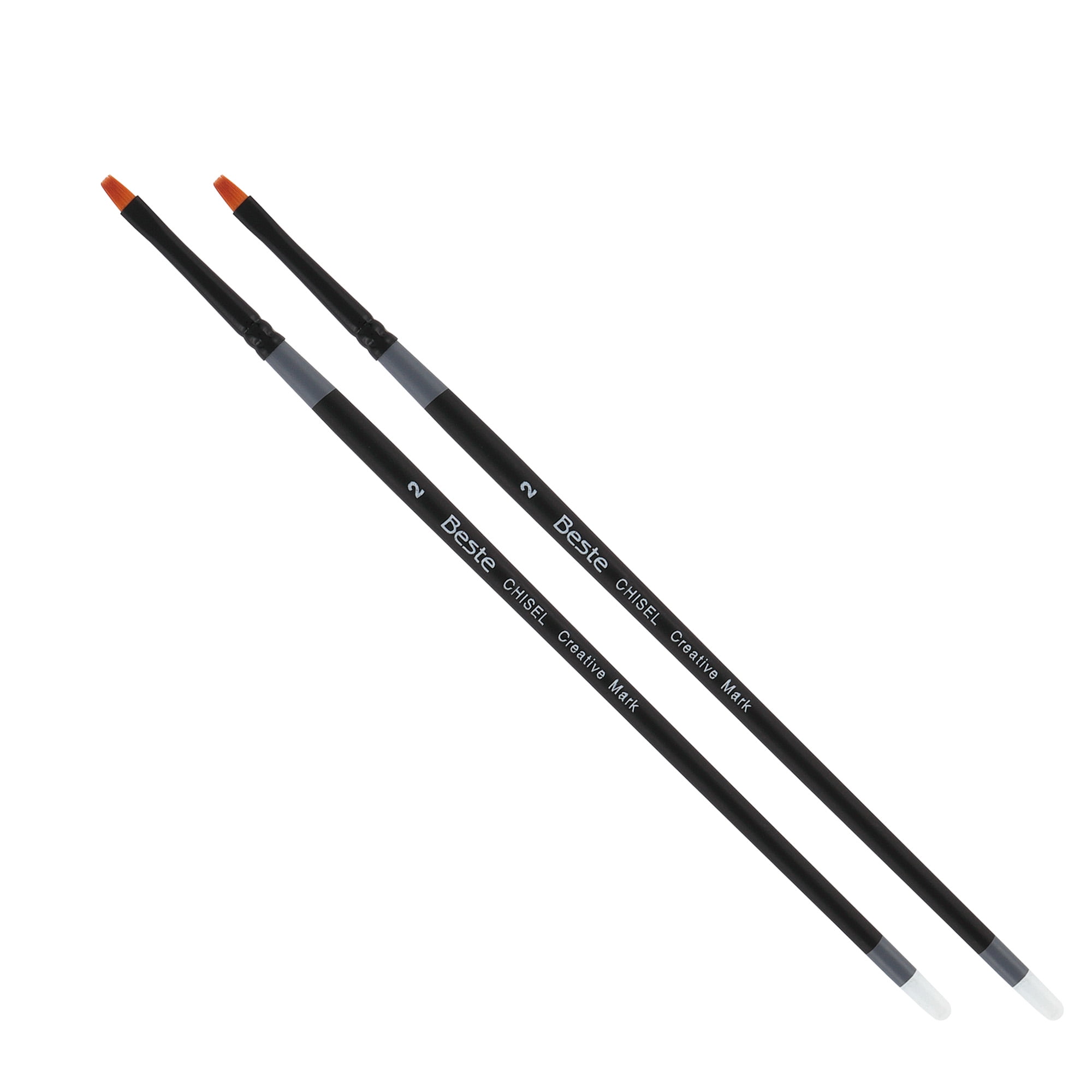 Creative Mark Beste Golden Taklon Chisel #0 - 2 Pack Artist Brush ...