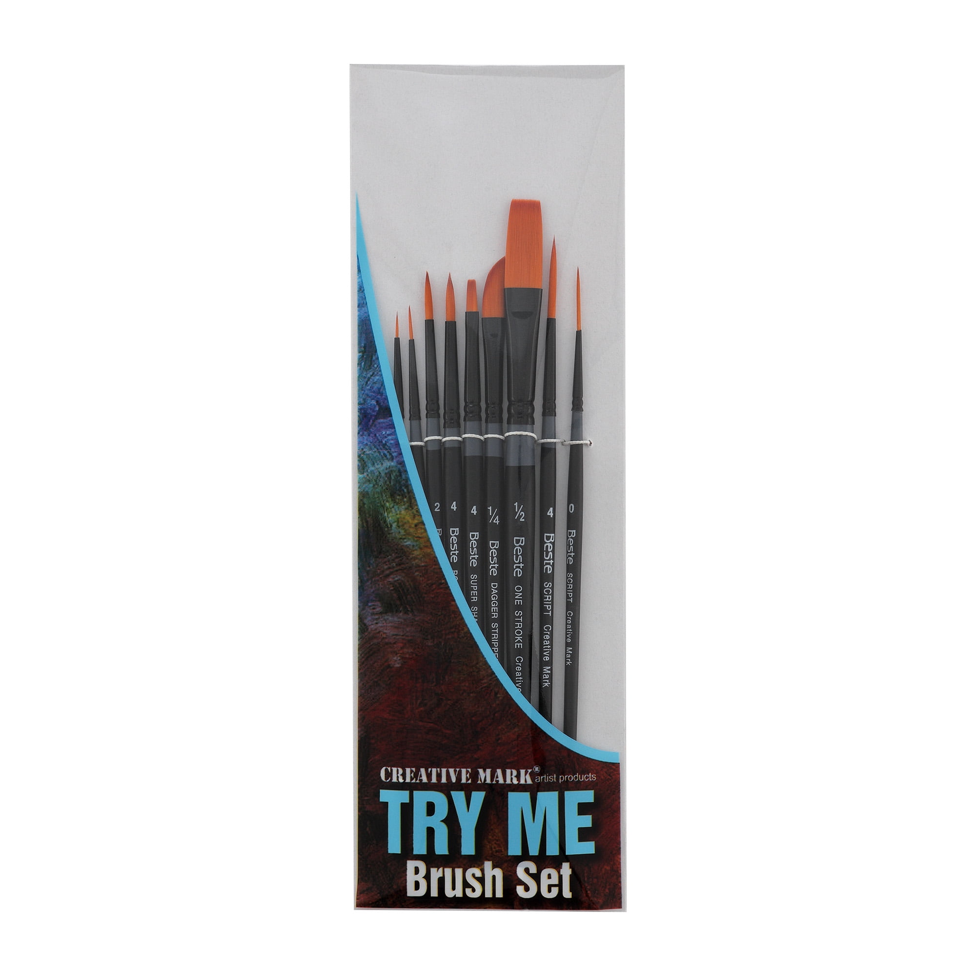 Creative Mark Best Golden Taklon Paint Brushes- Try-Me Decorating Set ...