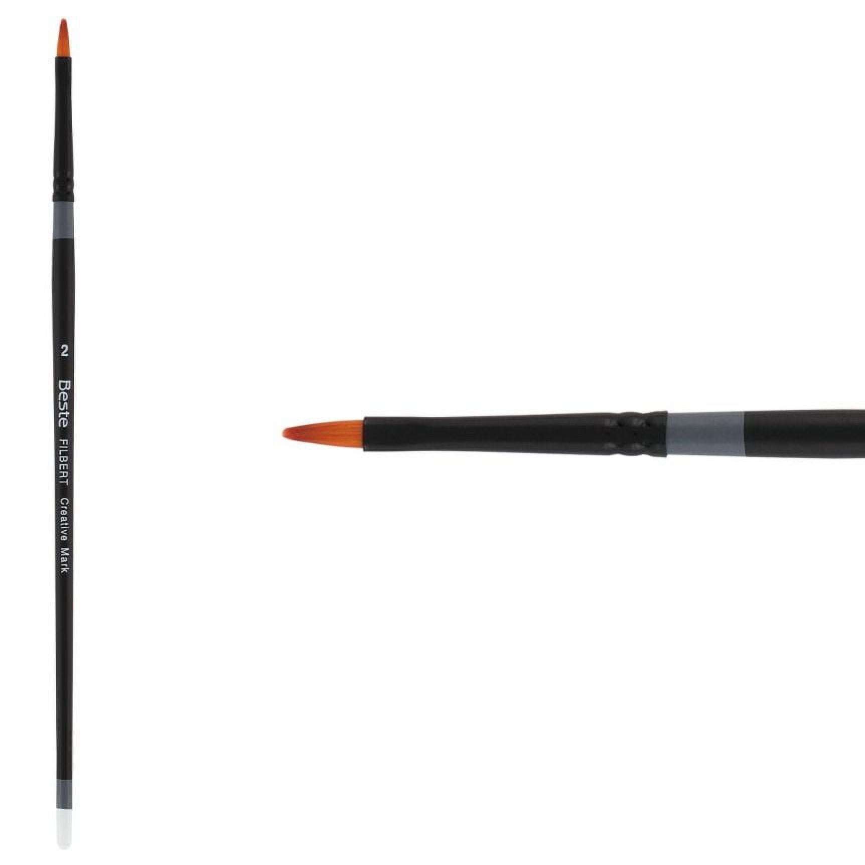 Creative Mark Beste Golden Taklon Filbert #8 Artist Brush, Professional ...