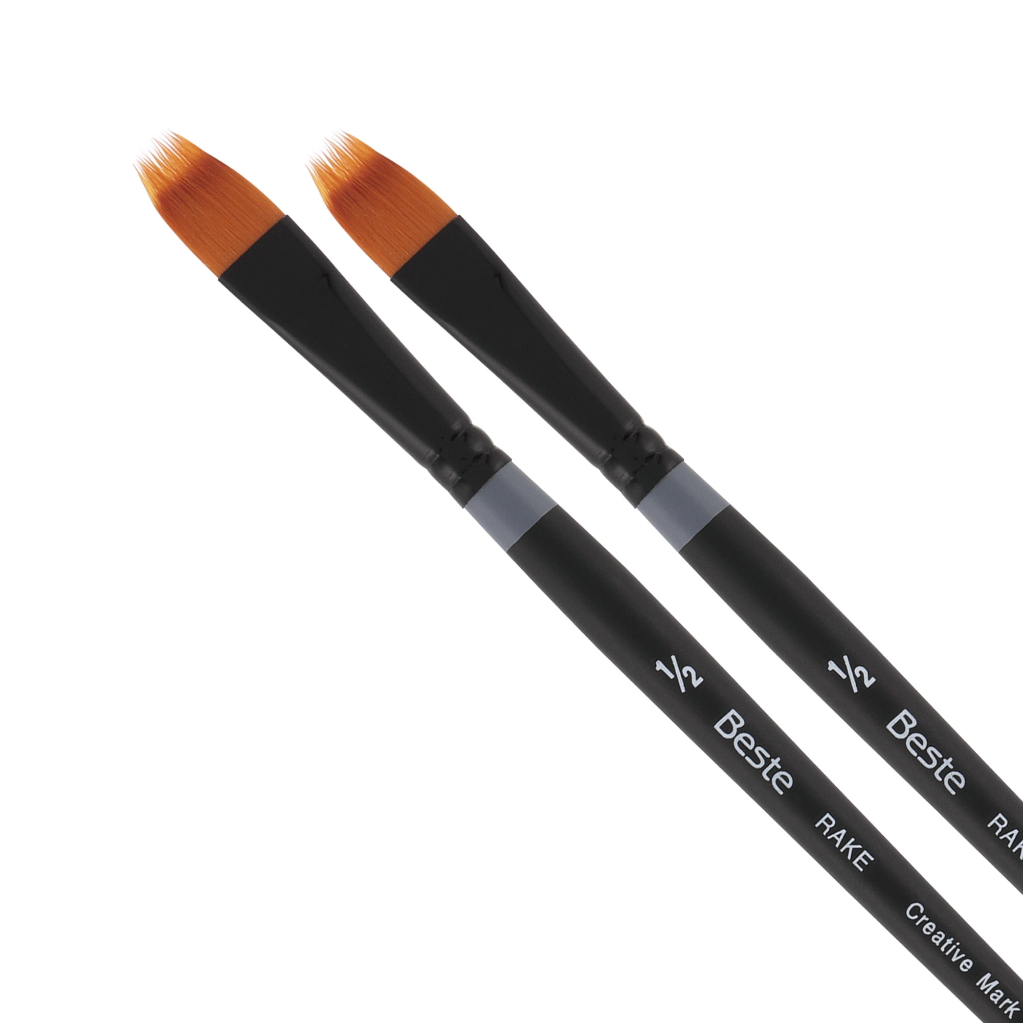 Creative Mark Beste Golden Taklon Hair Brushes - Rake - 1/2" - 2 Pack ...