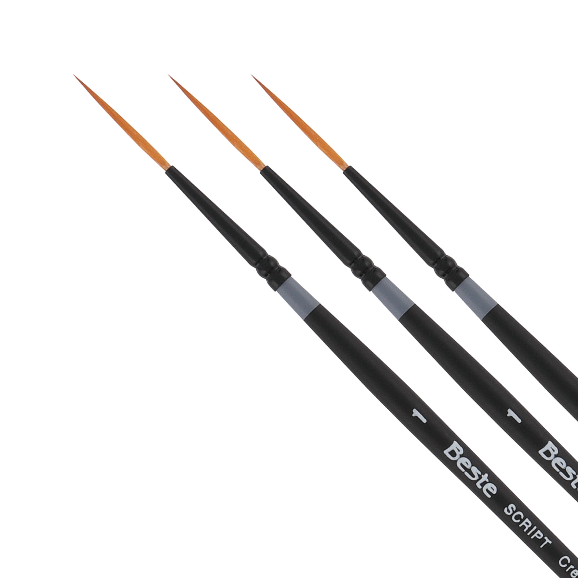 Creative Mark Beste Golden Taklon Script Liner #2 - 3 Pack Artist Brush ...