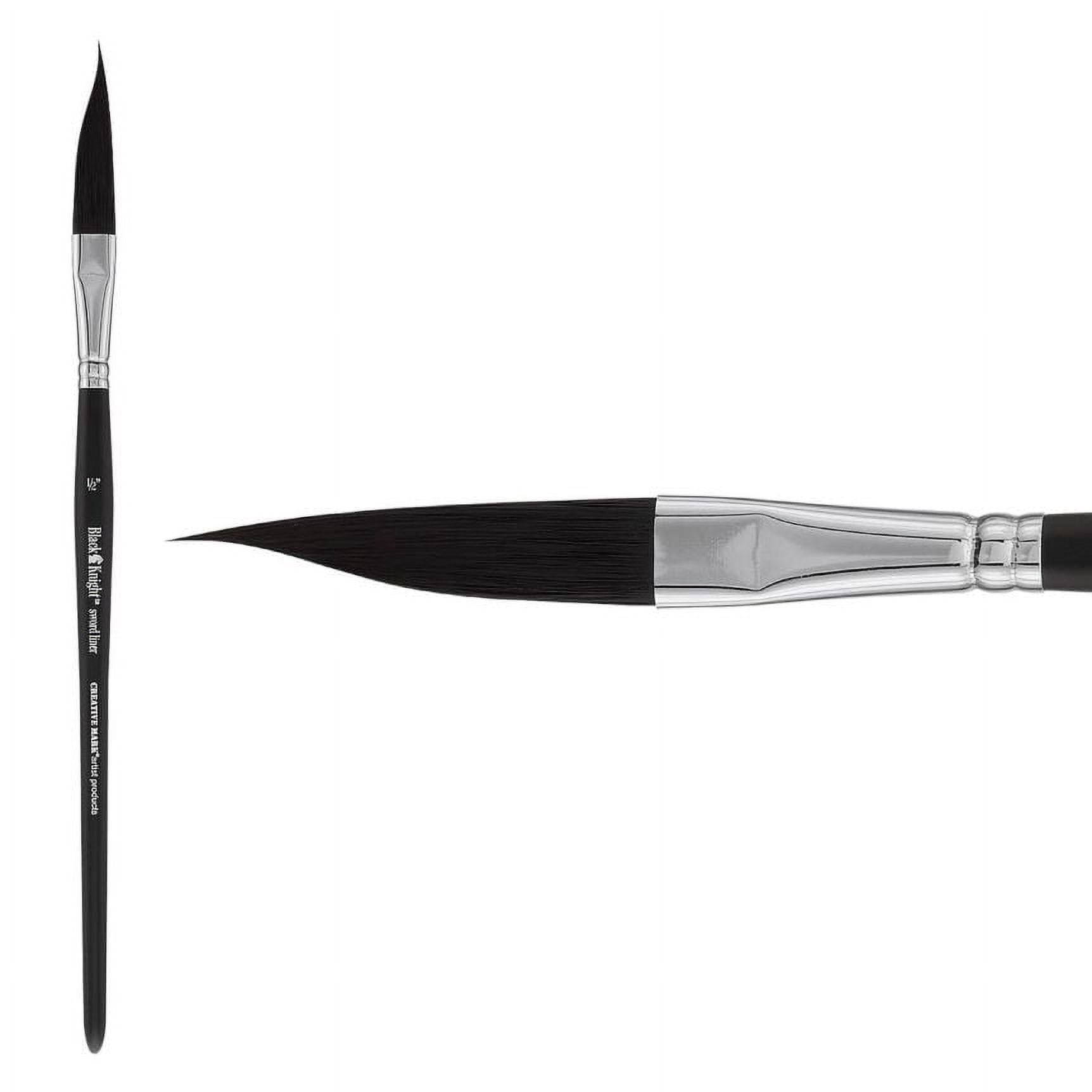 Creative Mark Black Knight Artist Liner Brush, Synthetic Short Handle ...