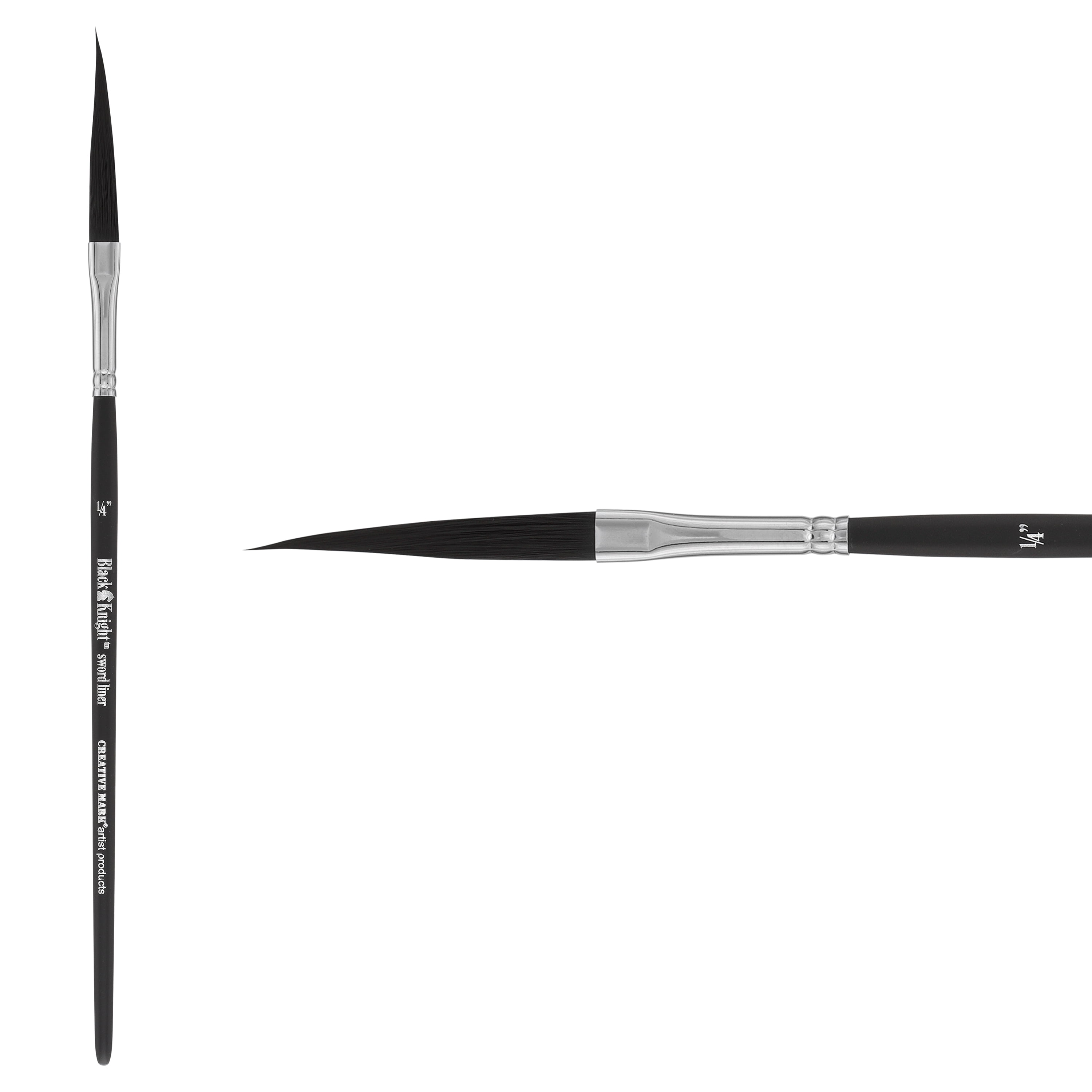 Creative Mark Black Knight Artist Liner Brush, Synthetic Short Handle ...