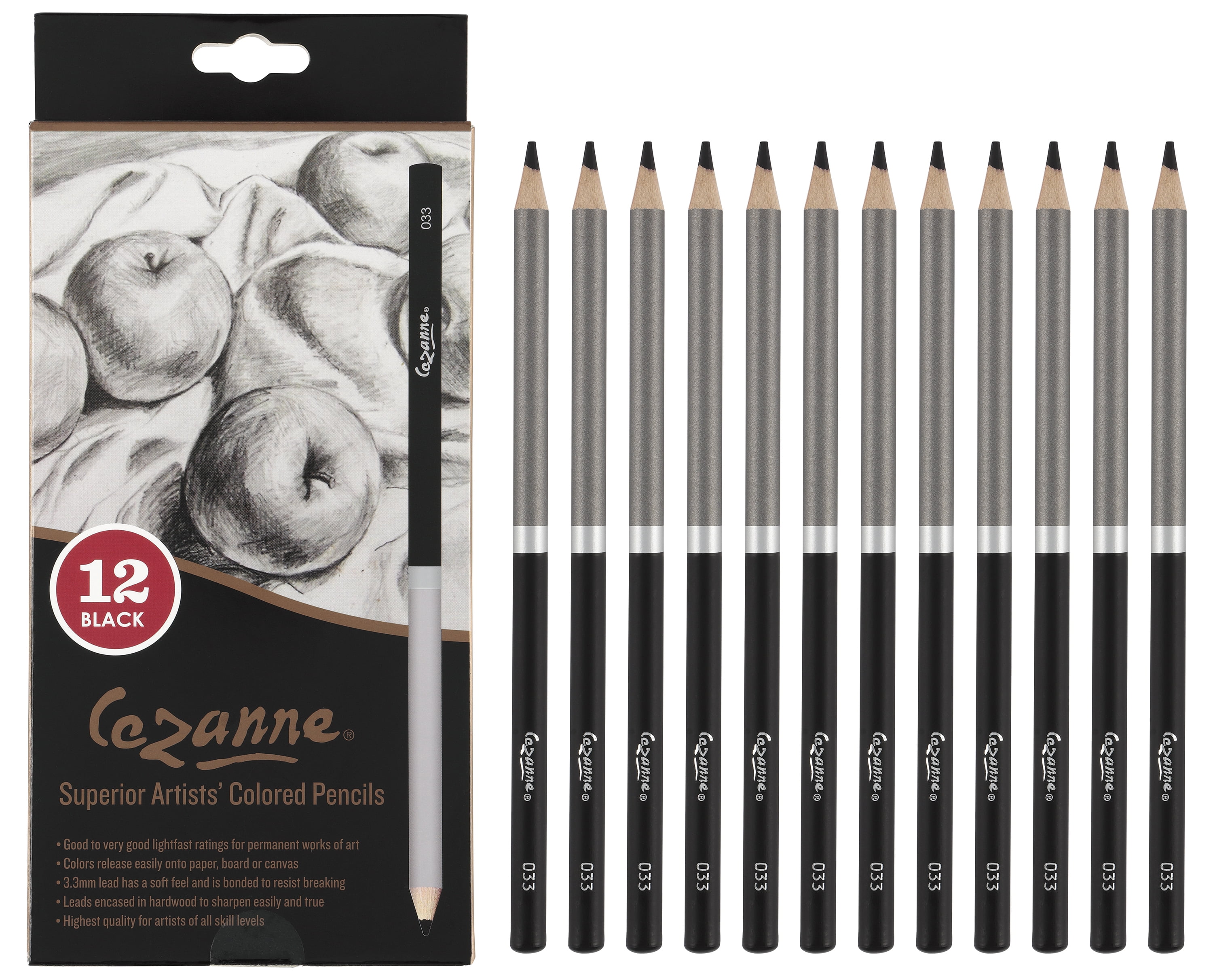 Creative Mark Cezanne Premium Colored Pencils Black Set of 12 - Highly ...
