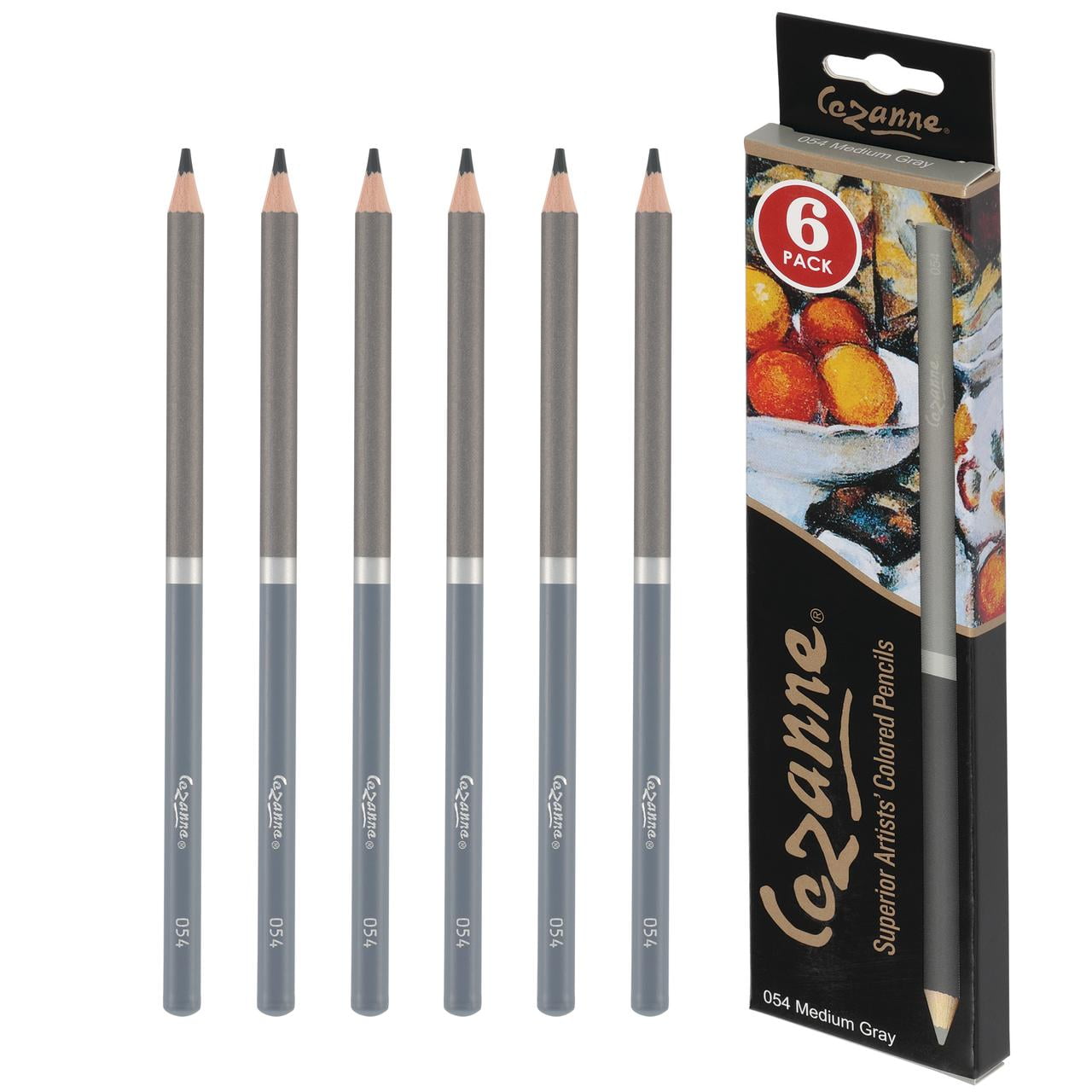 Creative Mark Cezanne Premium Colored Pencils Medium Gray 6 Pack - Highly-Pigmented Drawing ...