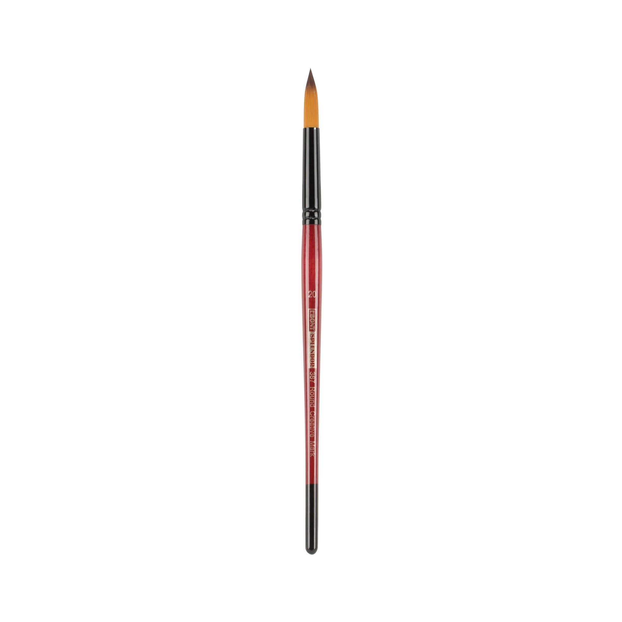 Creative Mark Ebony Splendor Short-Handled Synthetic Sable Paint Brush, Round # 20, Teijin Multi ...