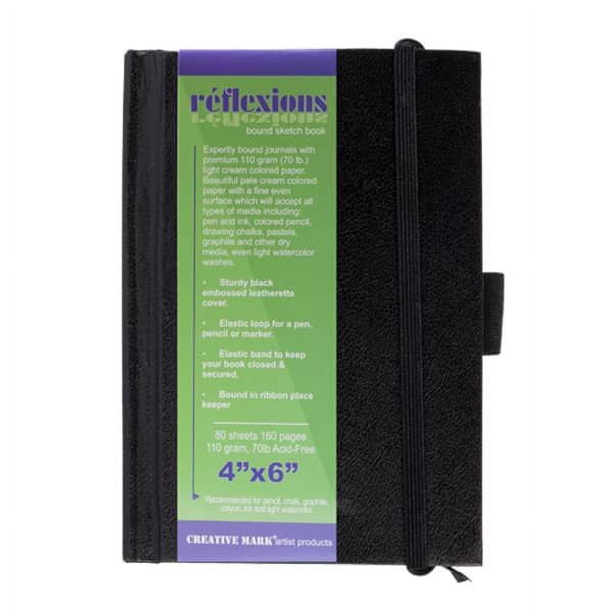 Creative Mark Hard Leather Bound Sketchbook [160 Pages - 4 x 6"], Black ...