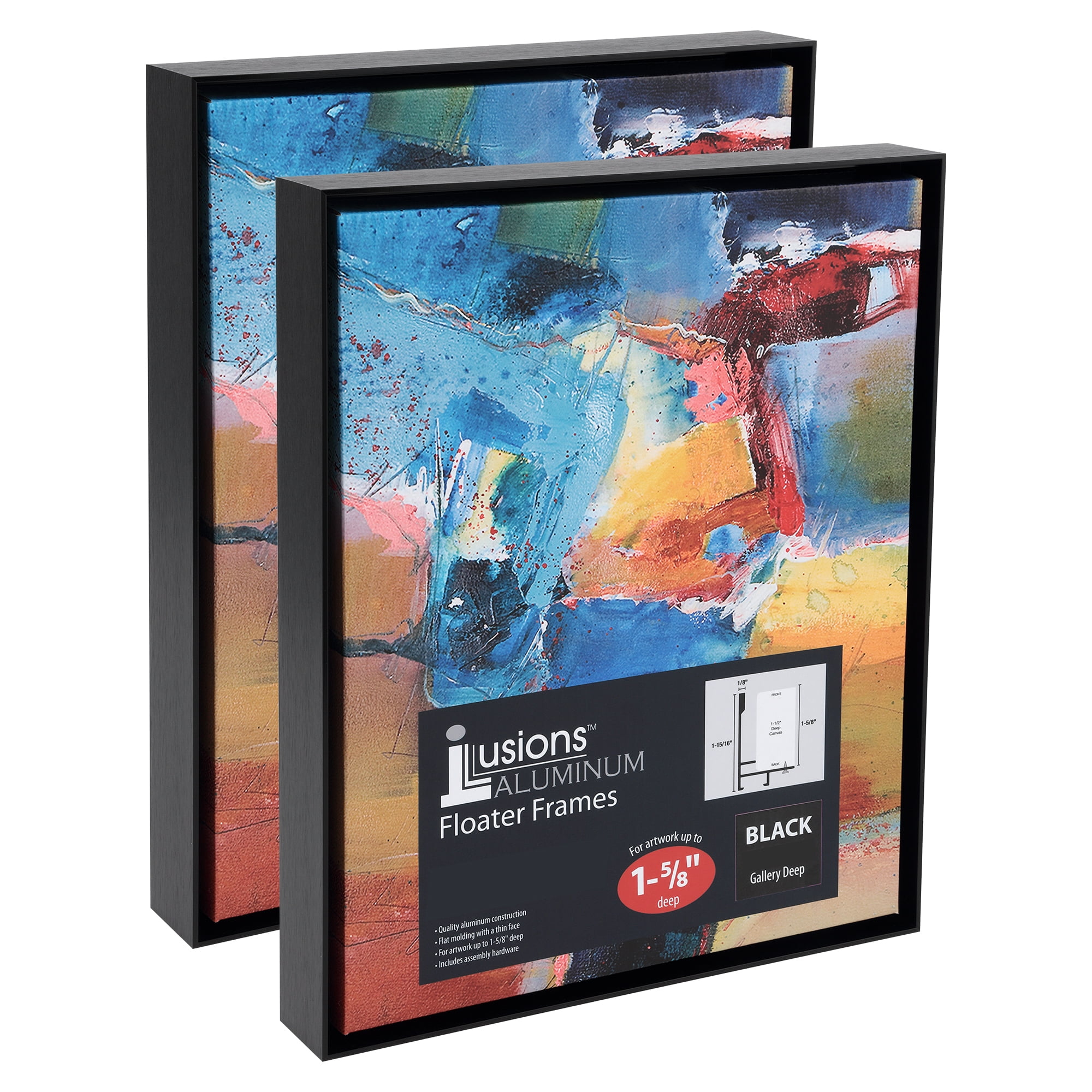 Creative Mark Illusions Aluminum Floater Frames 1-5/8" 2 Pack, 8x10 ...