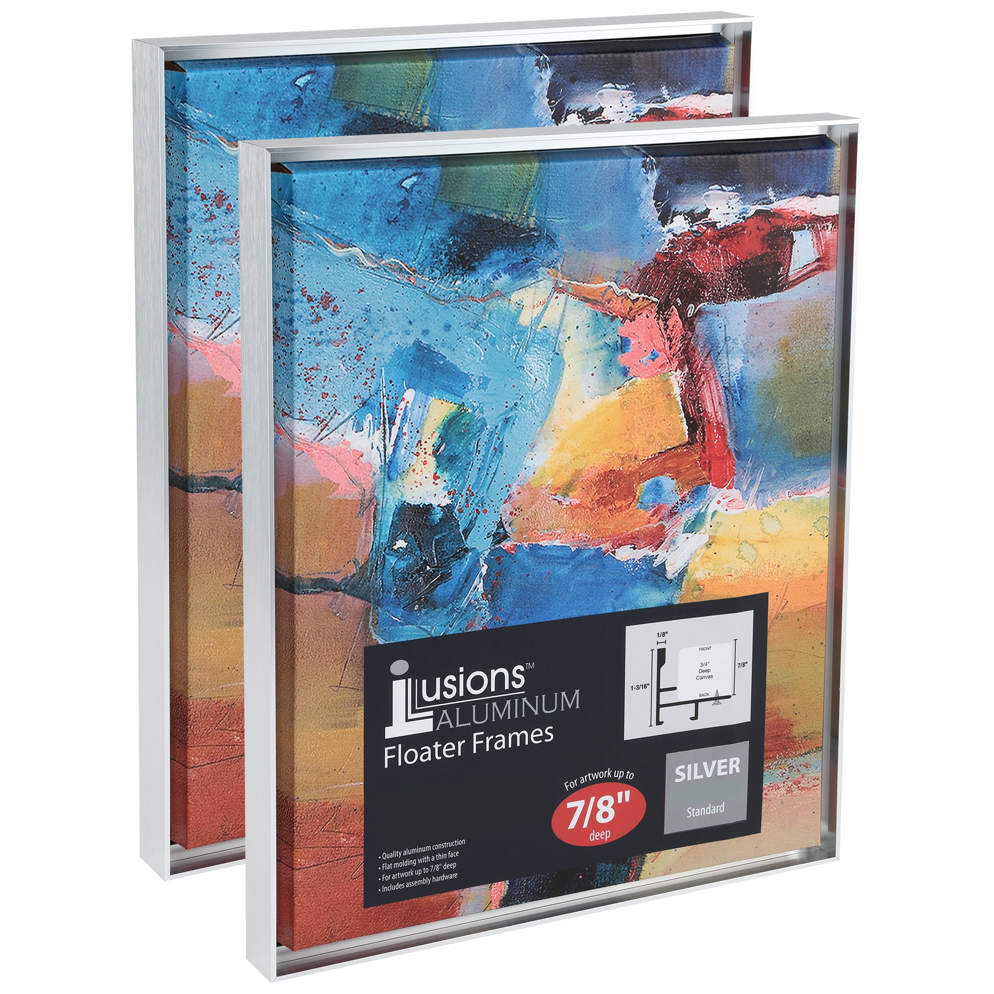 Creative Mark Illusions Aluminum Floater Frames 7/8" 2 Pack, 12x16 ...