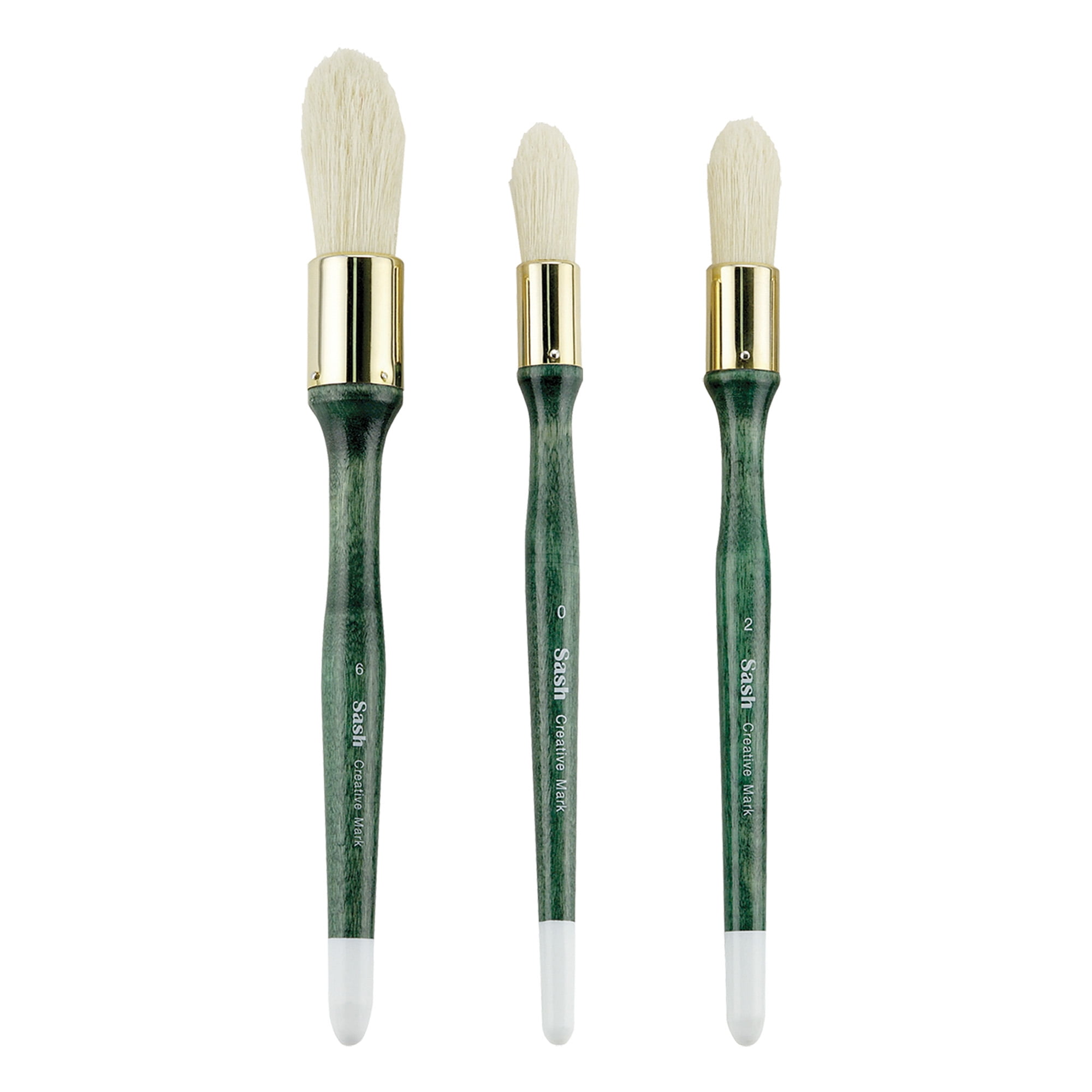 Creative Mark Jumbo Round Sash Brush Set of 3, #0 -3/4", #2 -1", #6 -1 ...