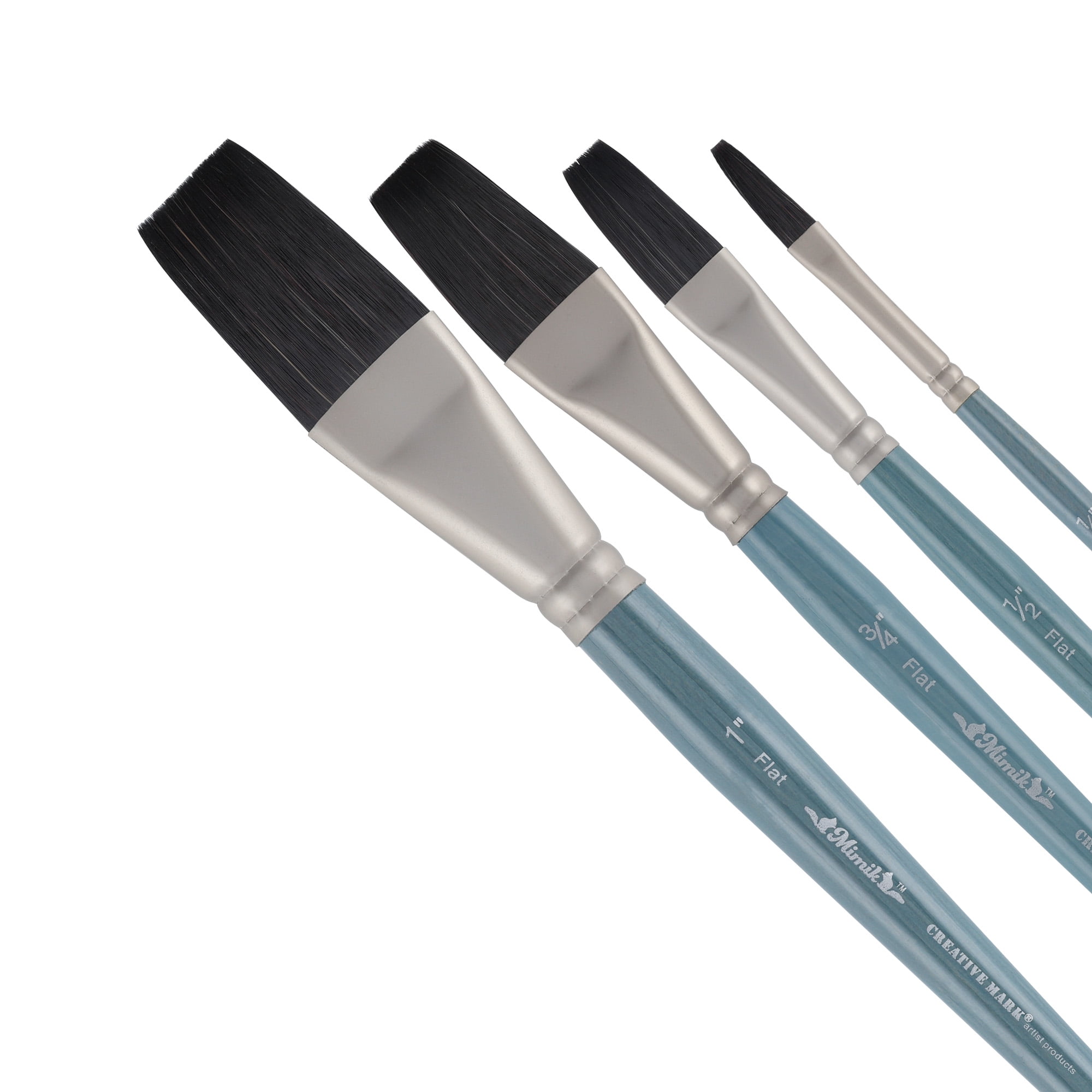 Mimik Professional Watercolor Brushes - Flat Set of 4 - Synthetic ...