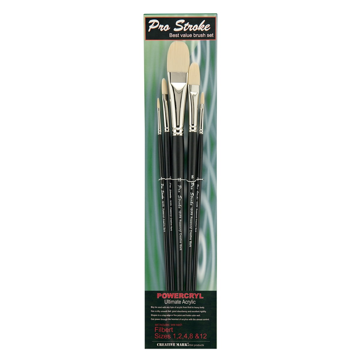 Creative Mark Powercryl Ultimate Acrylic Paint Brushes - Filbert Set of ...