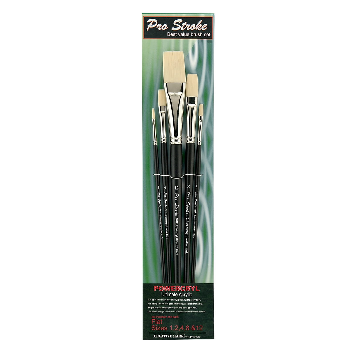 Creative Mark Powercryl Ultimate Acrylic Paint Brushes - Flat Set of 5 ...
