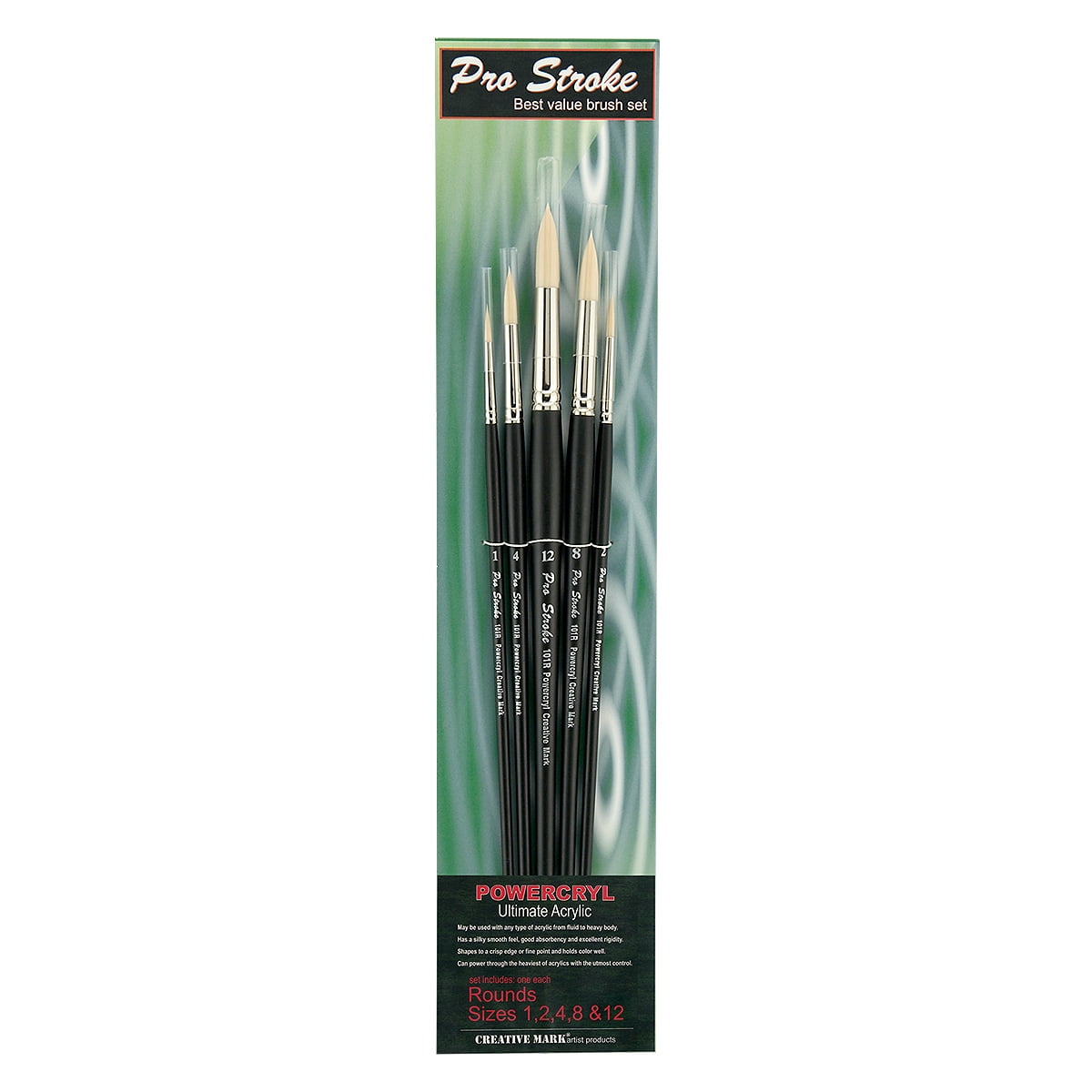 Creative Mark Powercryl Ultimate Acrylic Paint Brushes - Round Set of 5 ...
