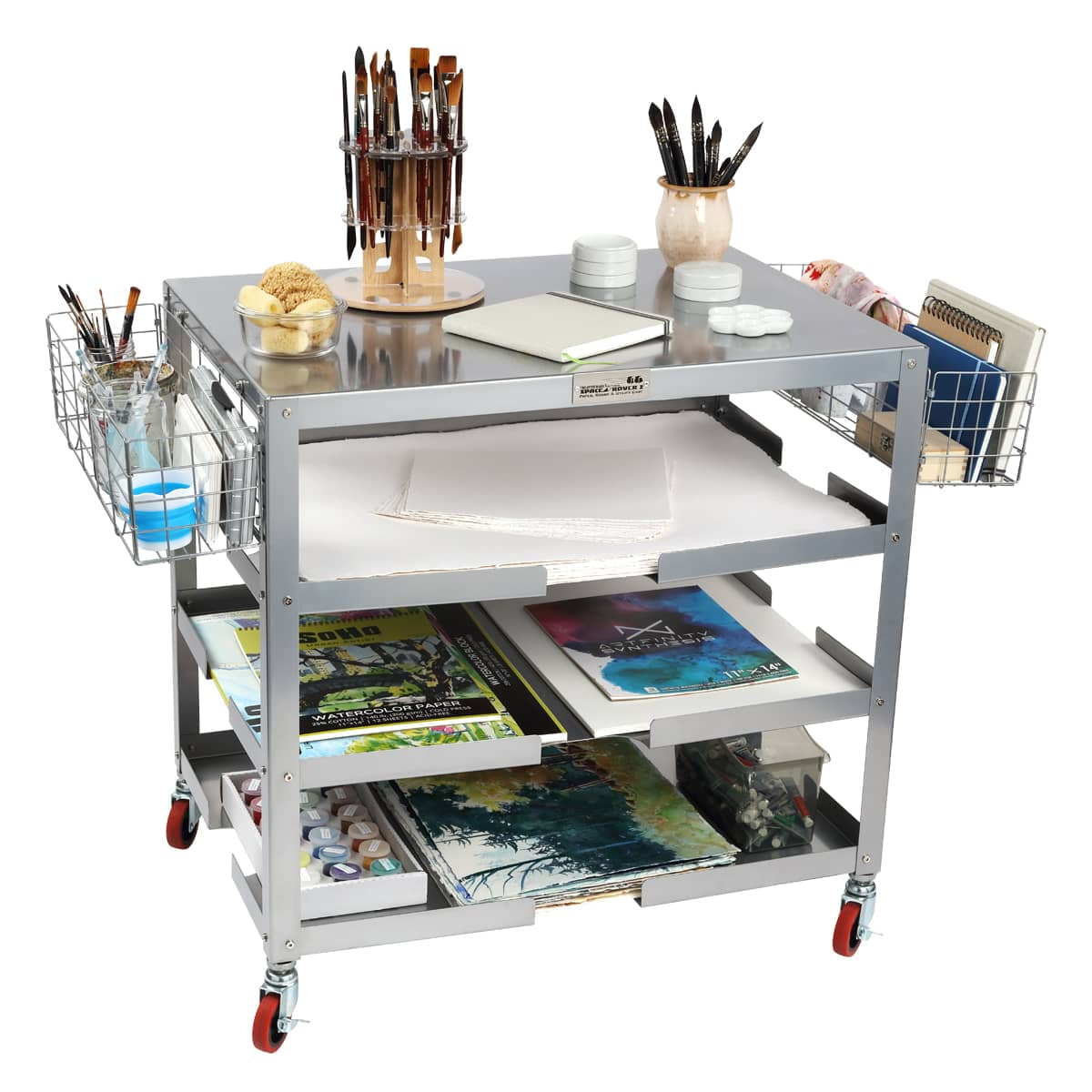 Creative Mark The Space Rover 2 Rolling Cart - Steel Utility Cart with ...