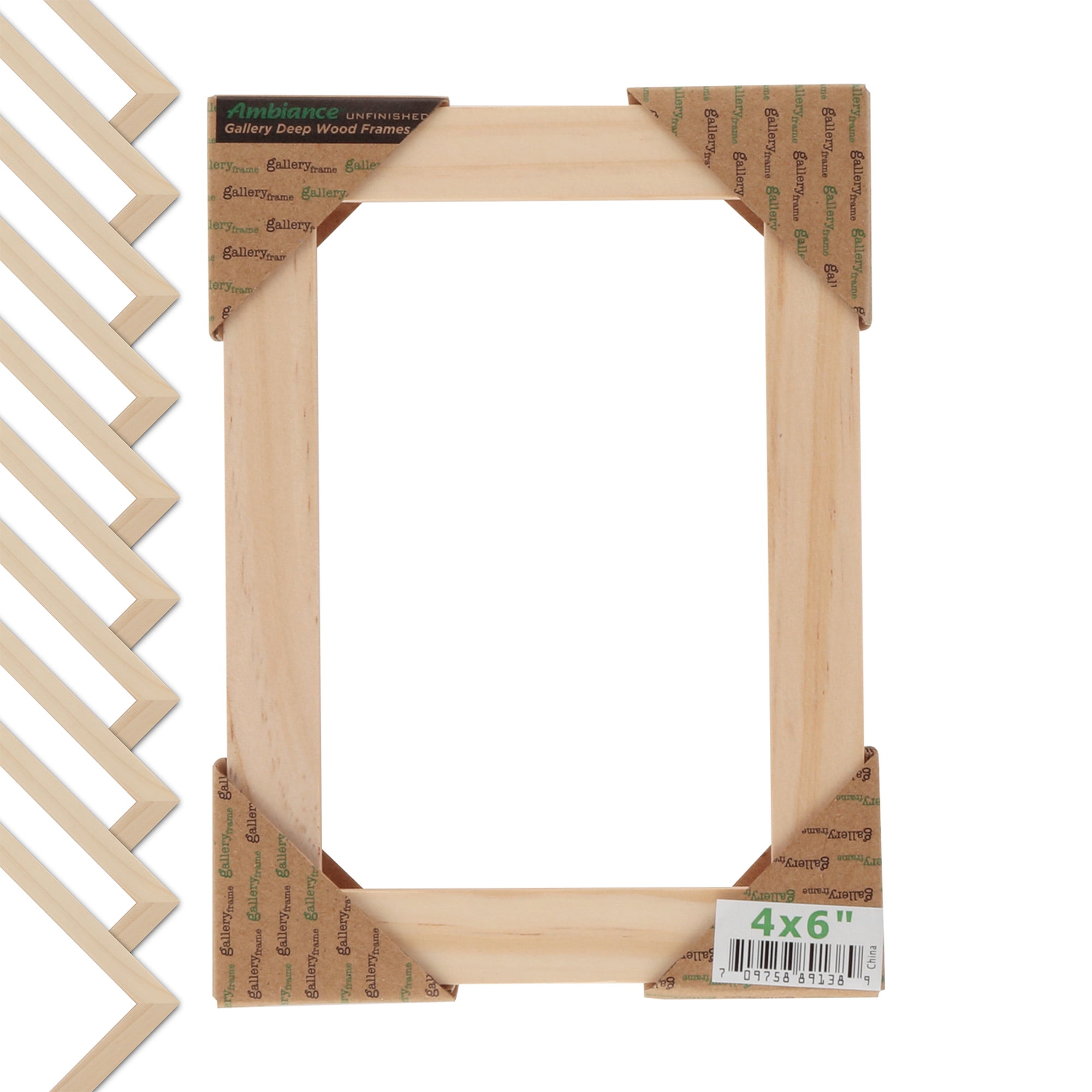 Creative Mark Unfinished Deep Gallery Frame, 10-Pack, 4x6" Open Back ...