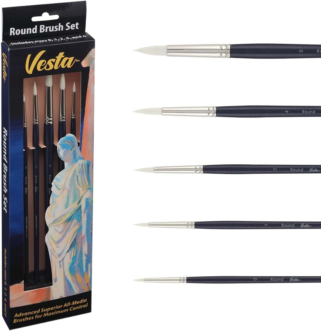 Creative Mark Vesta Synthetic Bristle Artist Paint Brushes for Acrylic ...