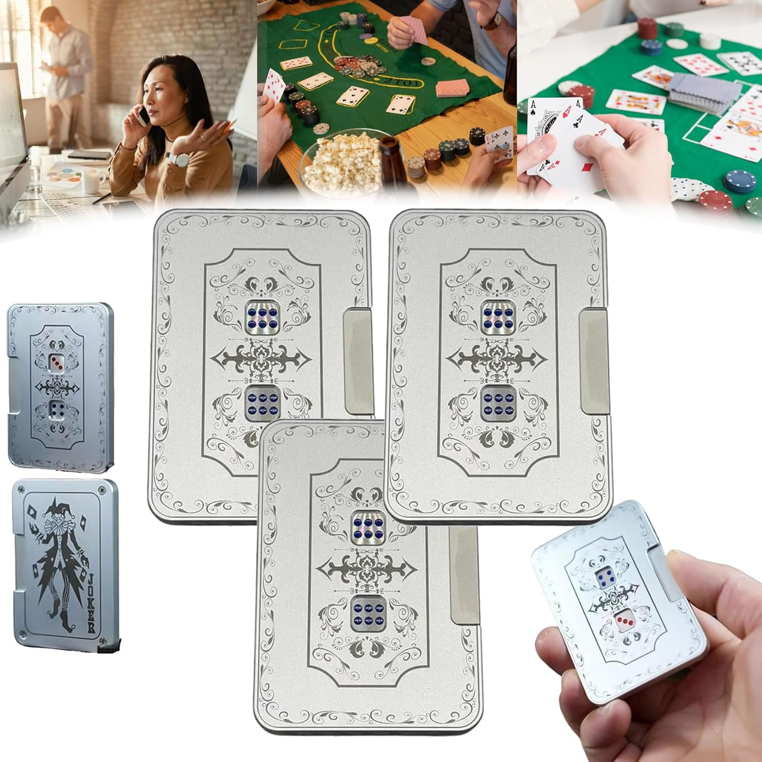 Creative Mechanical Dice, Aluminum Alloy Mechanical Dice Spinner Fidget ...