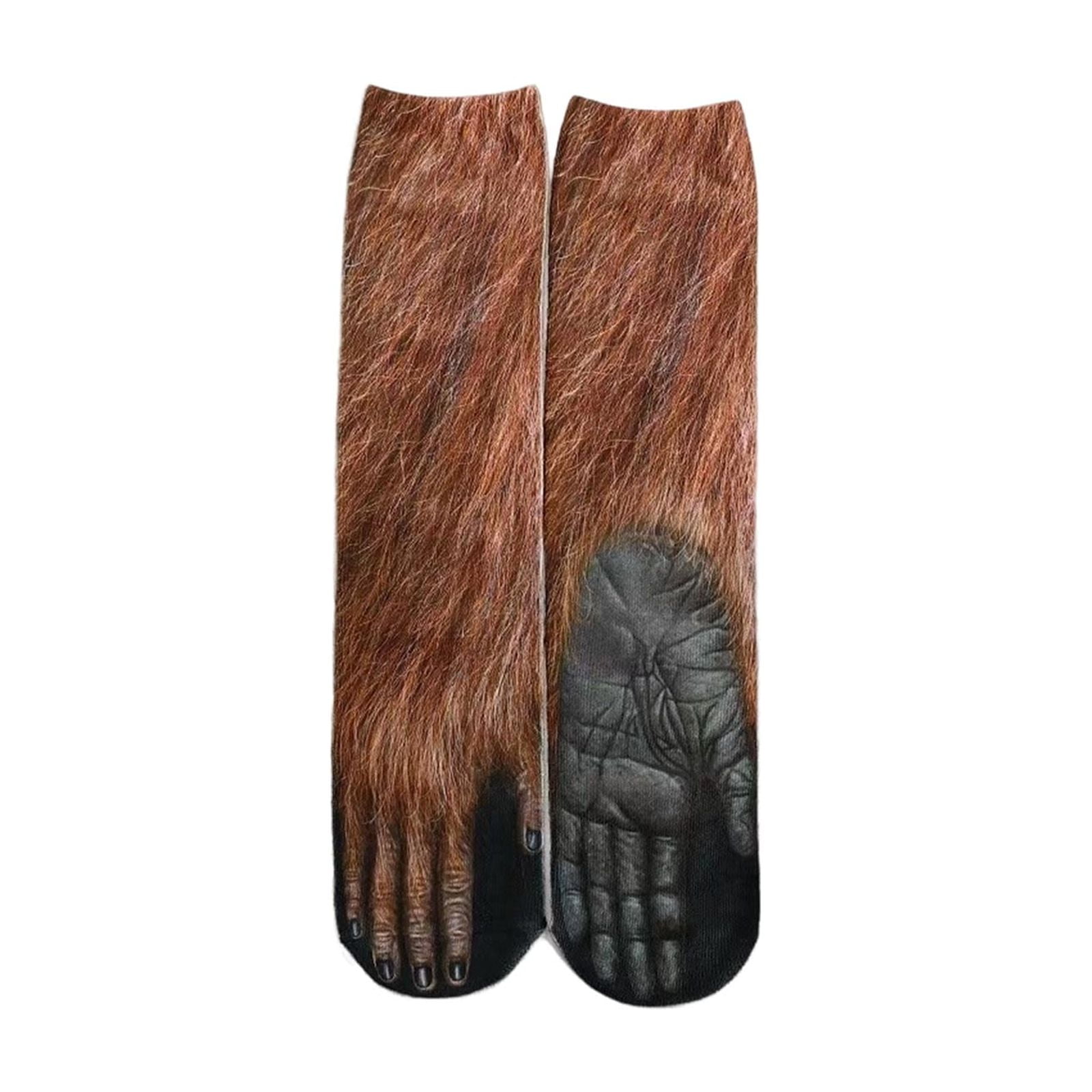 Creative Men Women Fun Socks 3D Print Animal Feet Pattern Novelty Socks ...