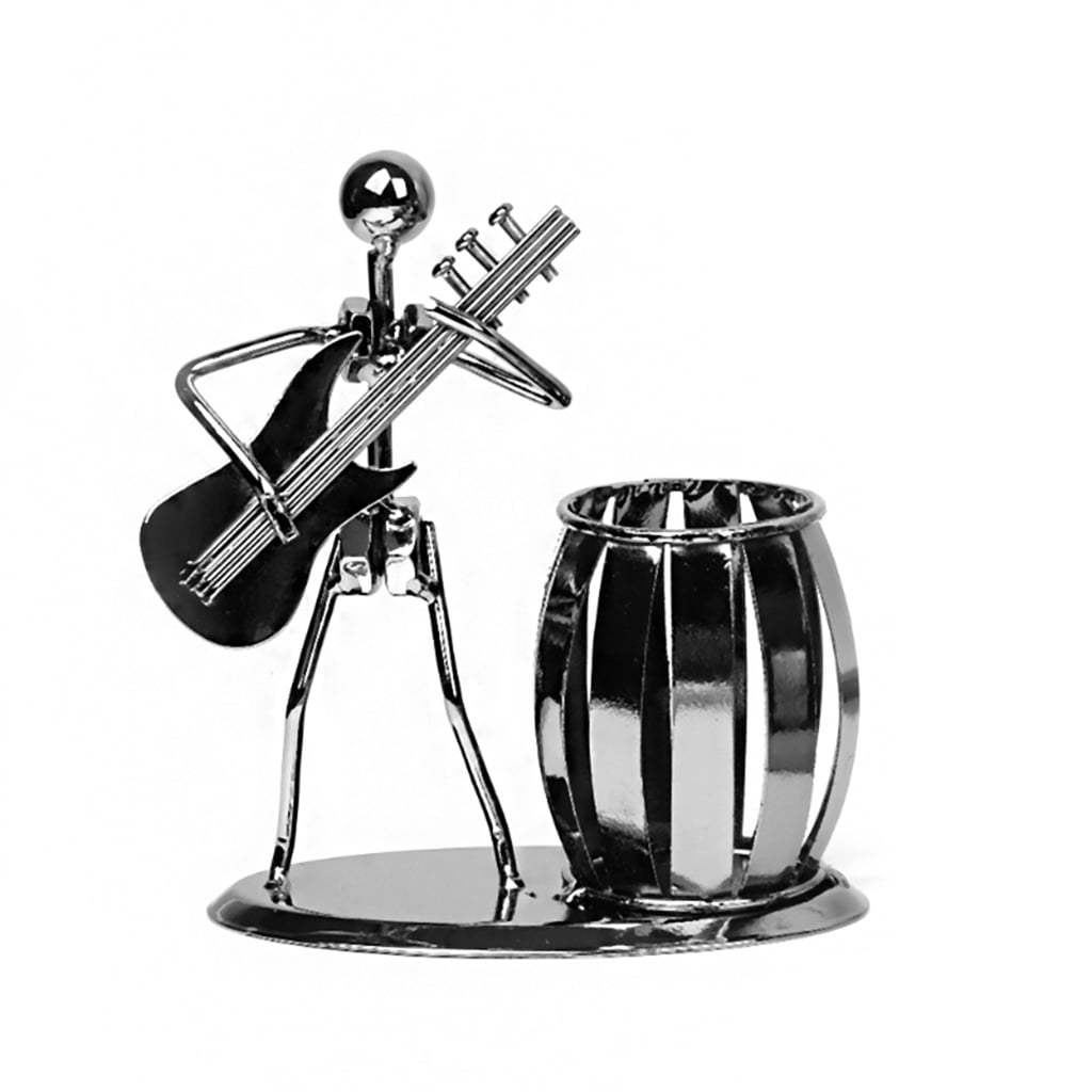 Creative Metal Music Player Musician Pen Pencil Holder Desktop Storage ...