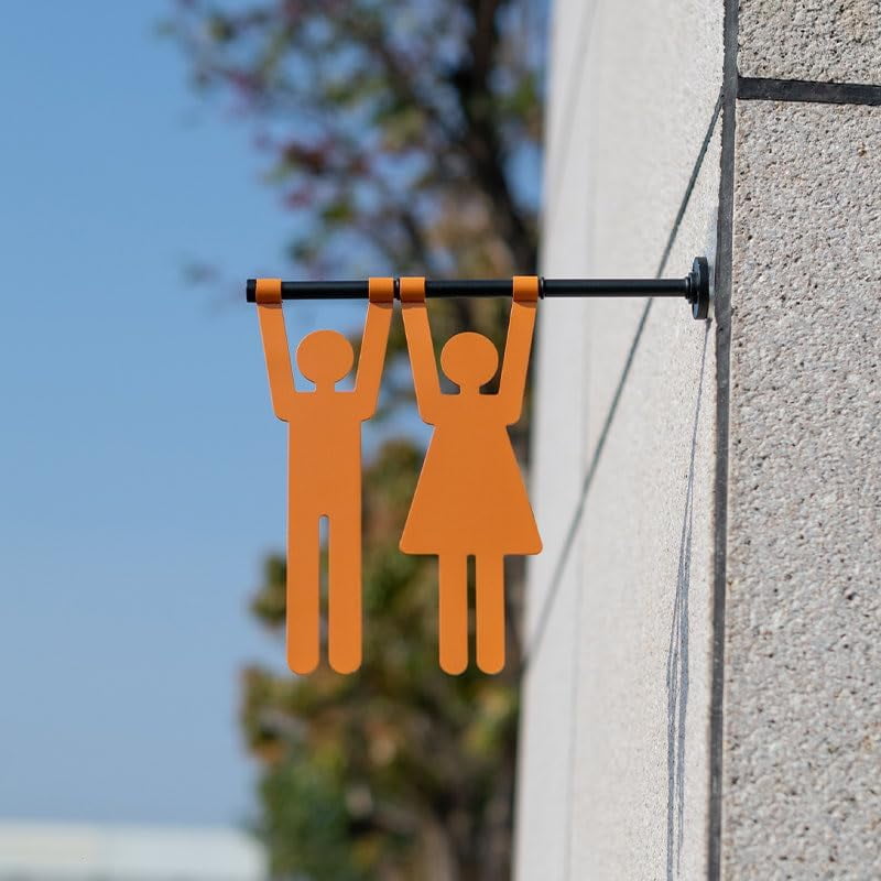 Creative Metal Restroom Sign for Wall Mount - 3D Projecting Toilet Sign ...