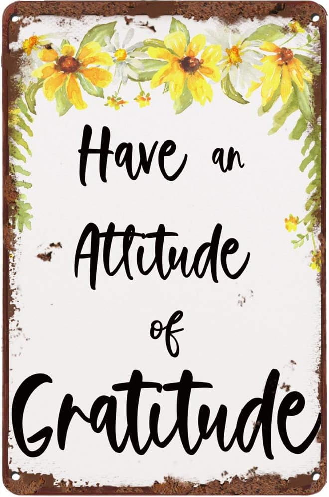 Creative Metal Sign Retro Style Gratitude Be Grateful Vintage Wall ...