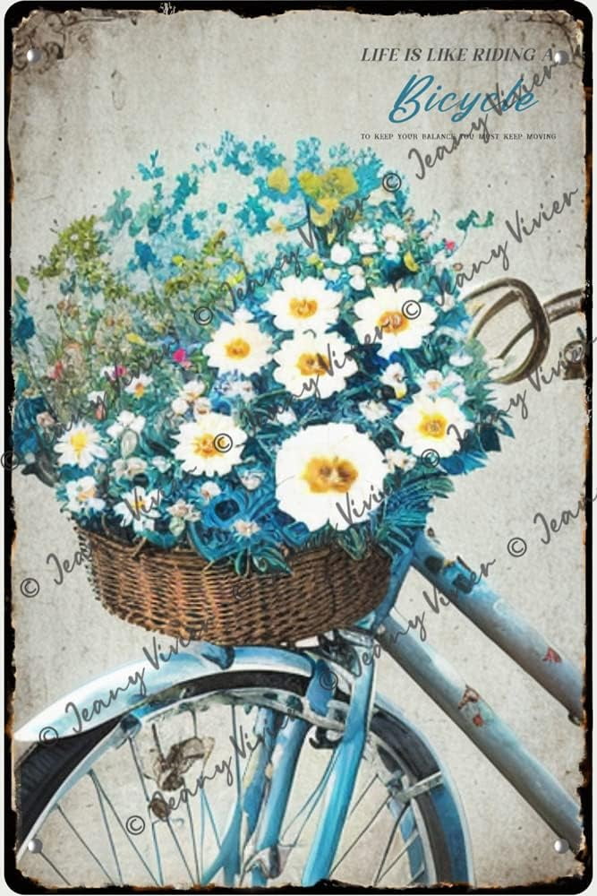 Creative Metal Tin Sign - Life is Like Riding a Bicycle Inspirational ...