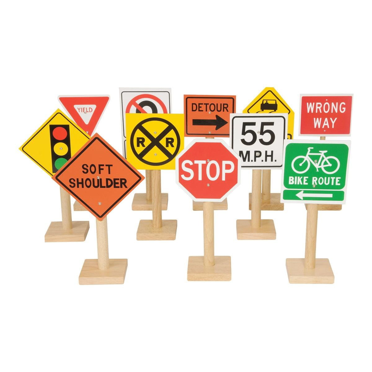 Creative Minds Deluxe International Traffic Signs with Wooden Bases ...
