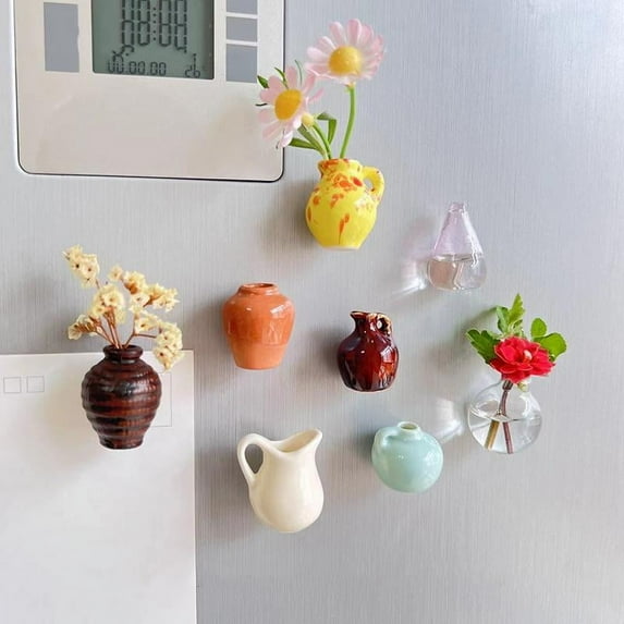 Creative Mini Ceramic Vase Design Decorating Magnet, 5/8/13/18pcs/set ...