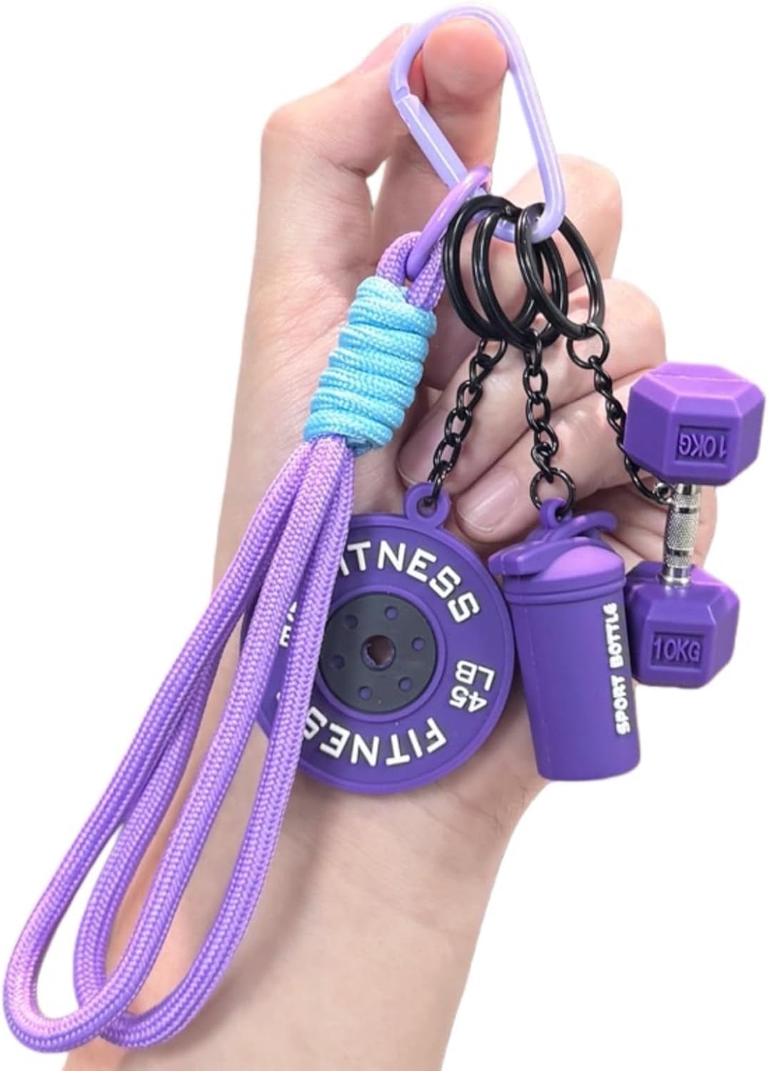 Creative Mini Gym Barbell Plate Keychain, Dumbbell & Weights Keychain ...
