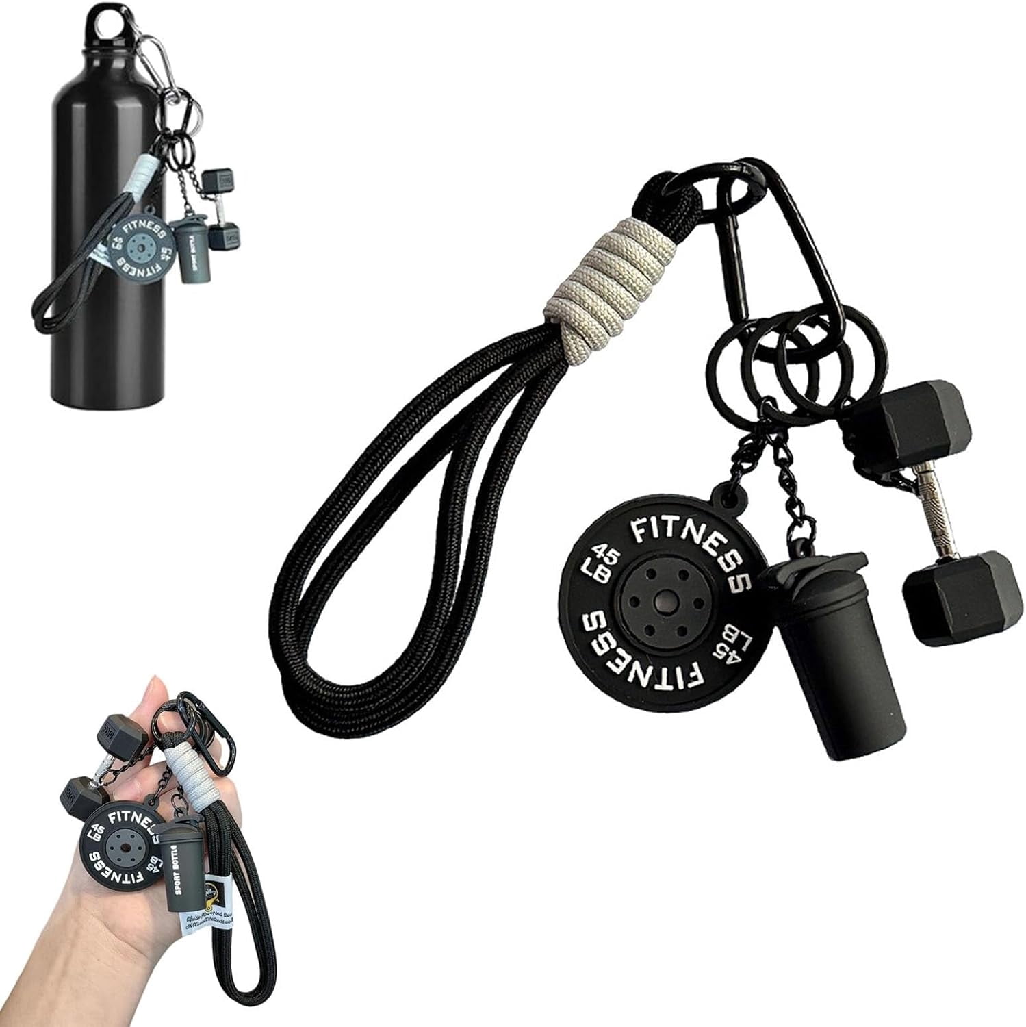 Creative Mini Gym Barbell Plate Keychain, Fitness-Themed Keychain Set ...