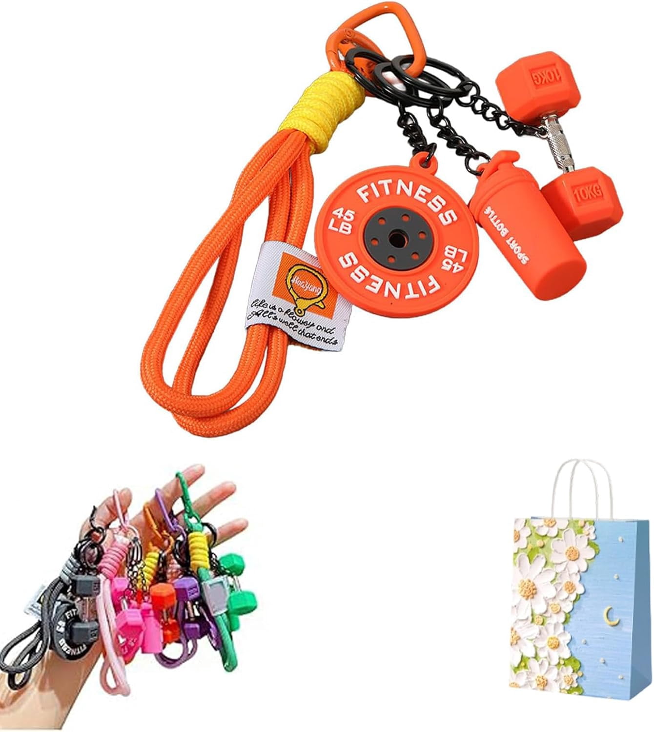 Creative Mini Gym Barbell Plate Keychain - Pocket-Sized Gym Motivator ...