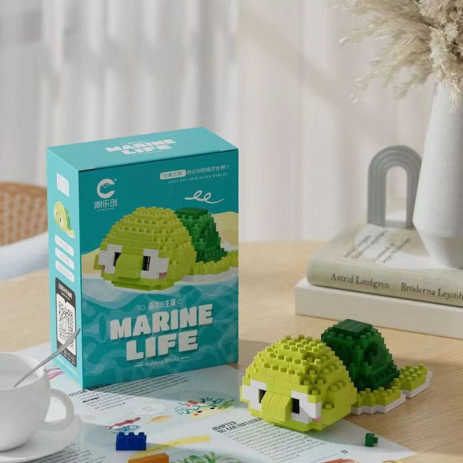 Creative Mini Ocean Animal Model Building Blocks Toys DIY Assembling ...