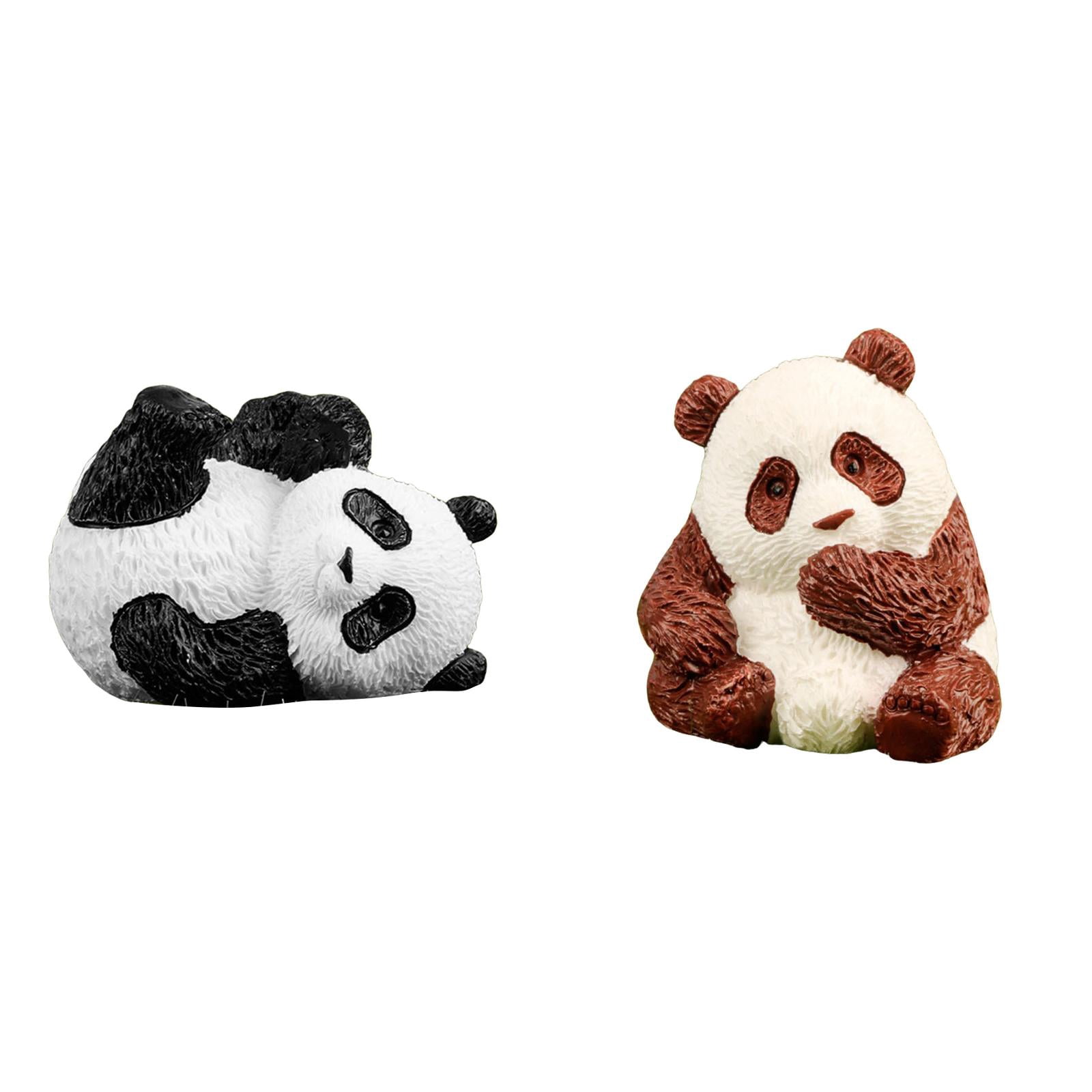 Creative Mini Panda Figures Resin Cute Animal Cake Toppers Garden ...