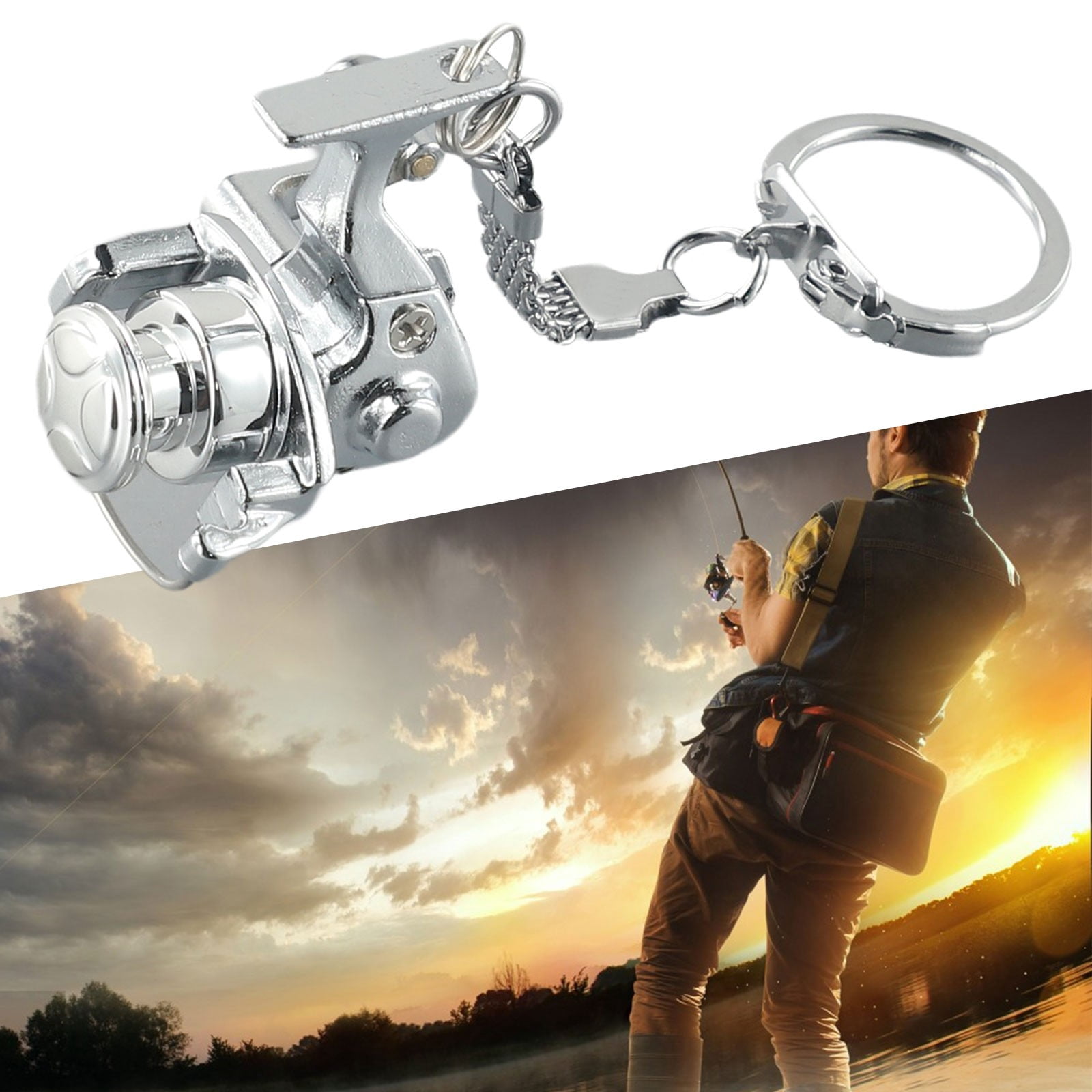 Creative Miniature Trolling Reel Drum Wheel Shape Key Chain Pendant ...